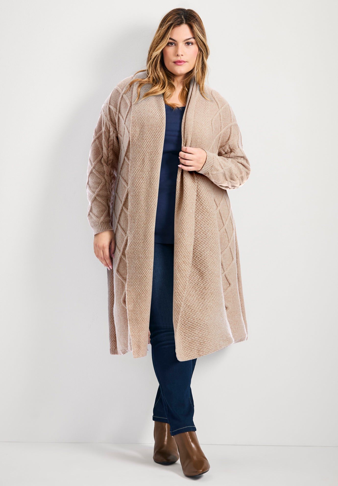 Paris Longline Cable Cardi | OneStopPlus