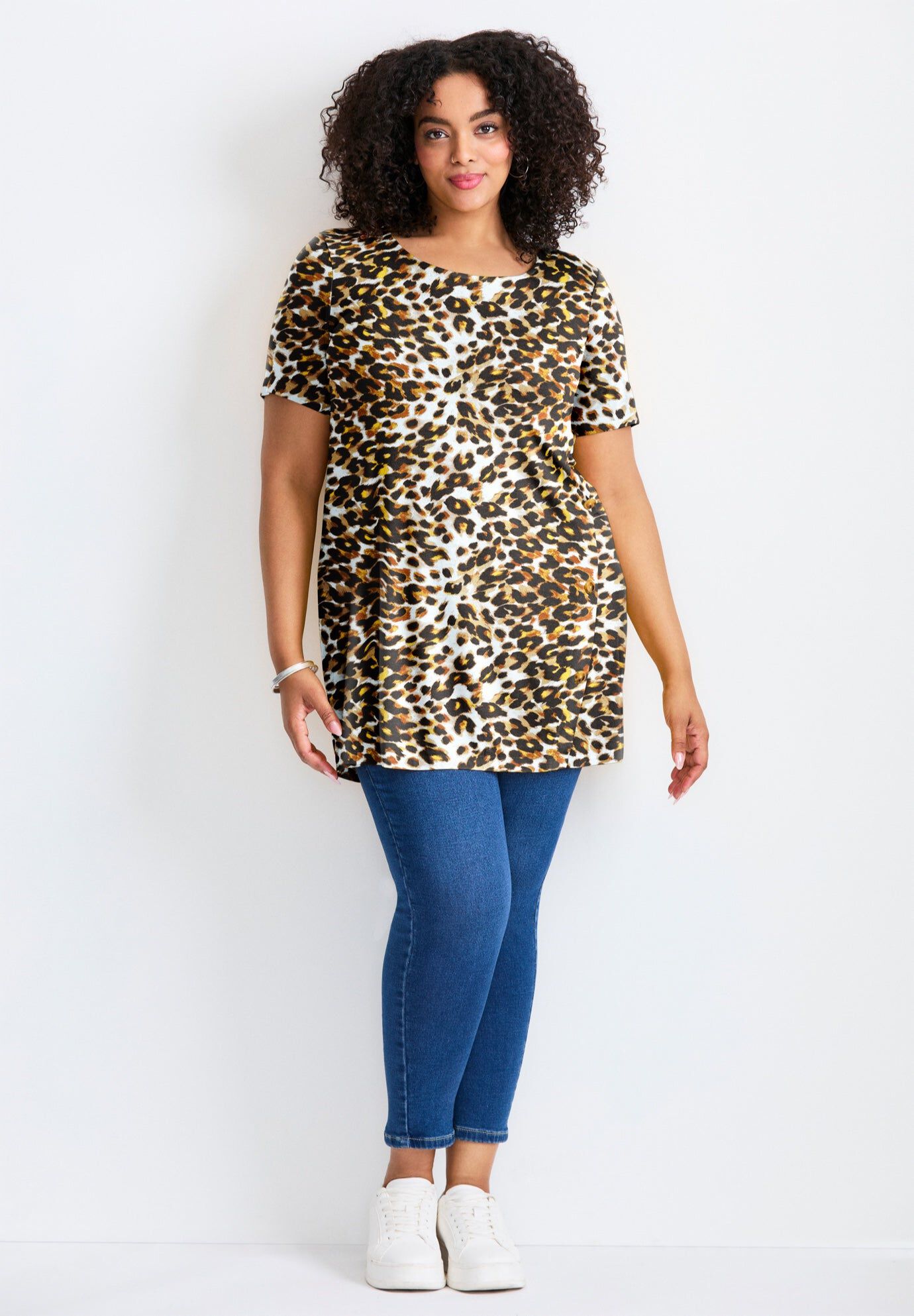Button Detail Tunic Tee | OneStopPlus
