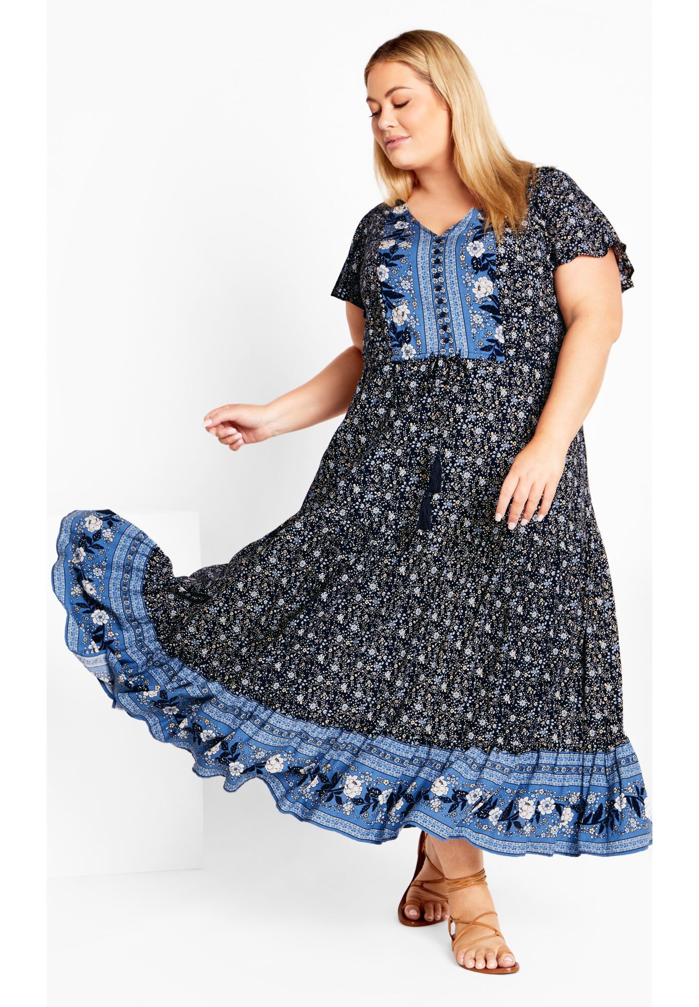 Sandy Border Dress | OneStopPlus