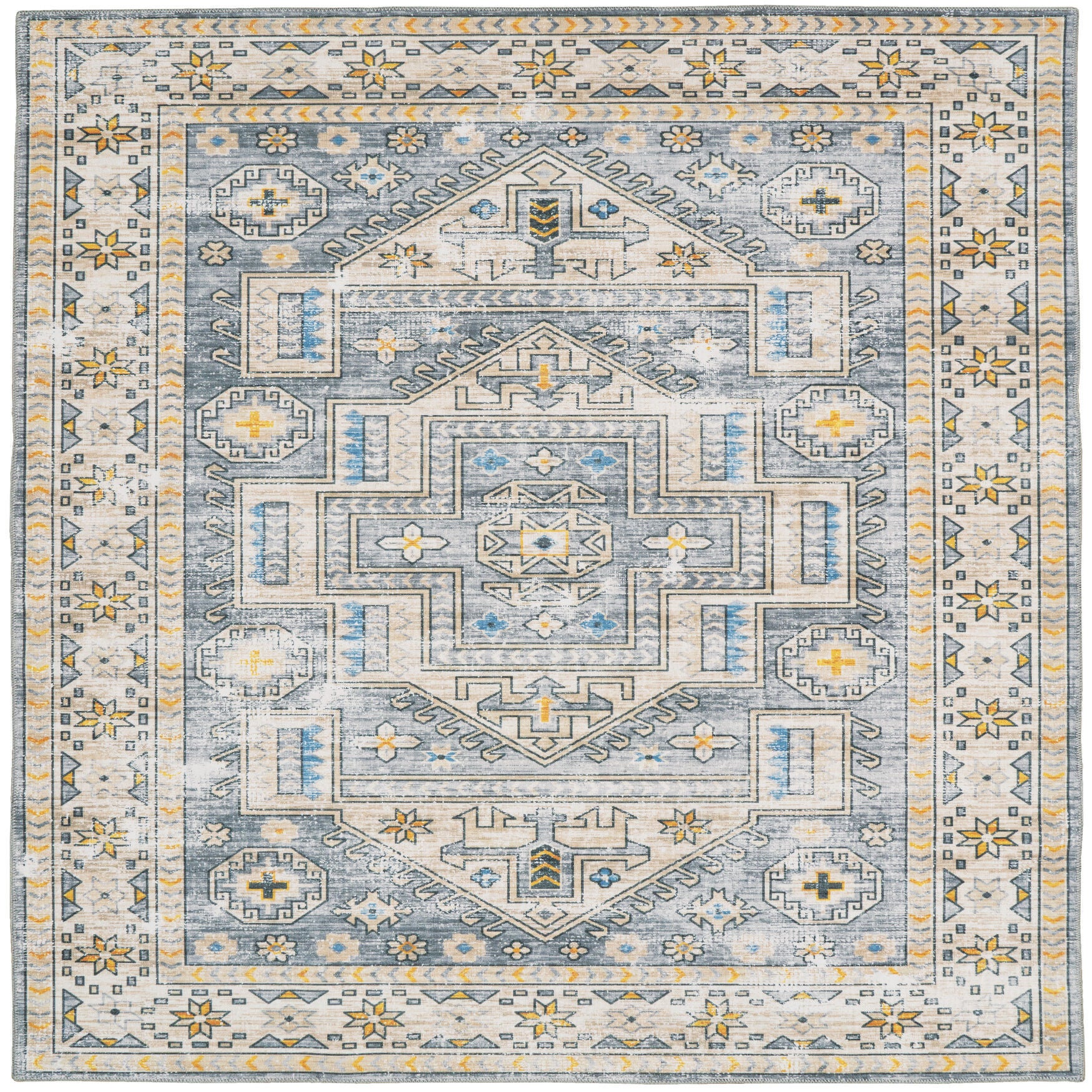 Washable Parson Grey/Beige Rug | OneStopPlus