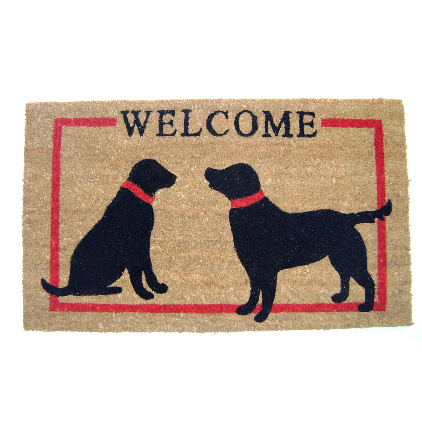 Two Dogs Welcome Coir Mat With Vinyl Backing Floor Coverings | OneStopPlus