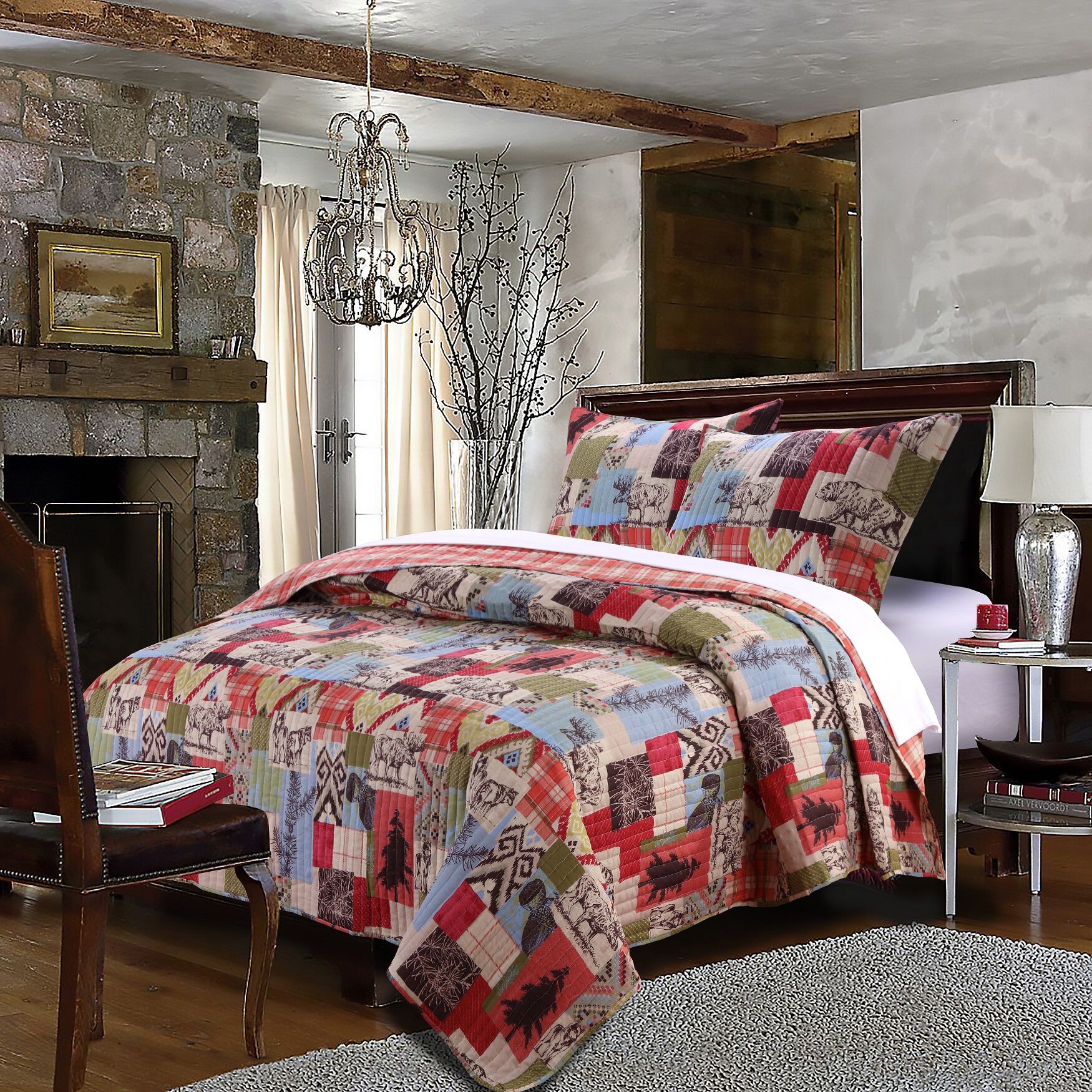 Rustic Lodge Quilt And Pillow Sham Set | OneStopPlus