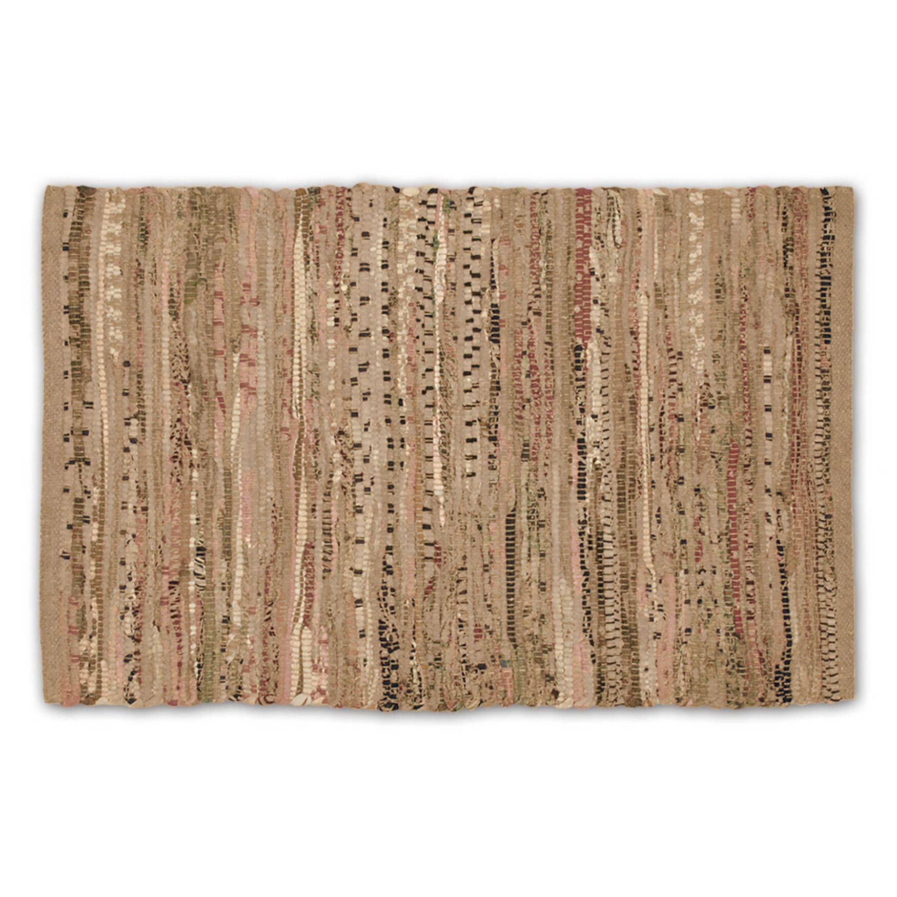 Multi Taupe Rag Rug 50X80 Cm | OneStopPlus