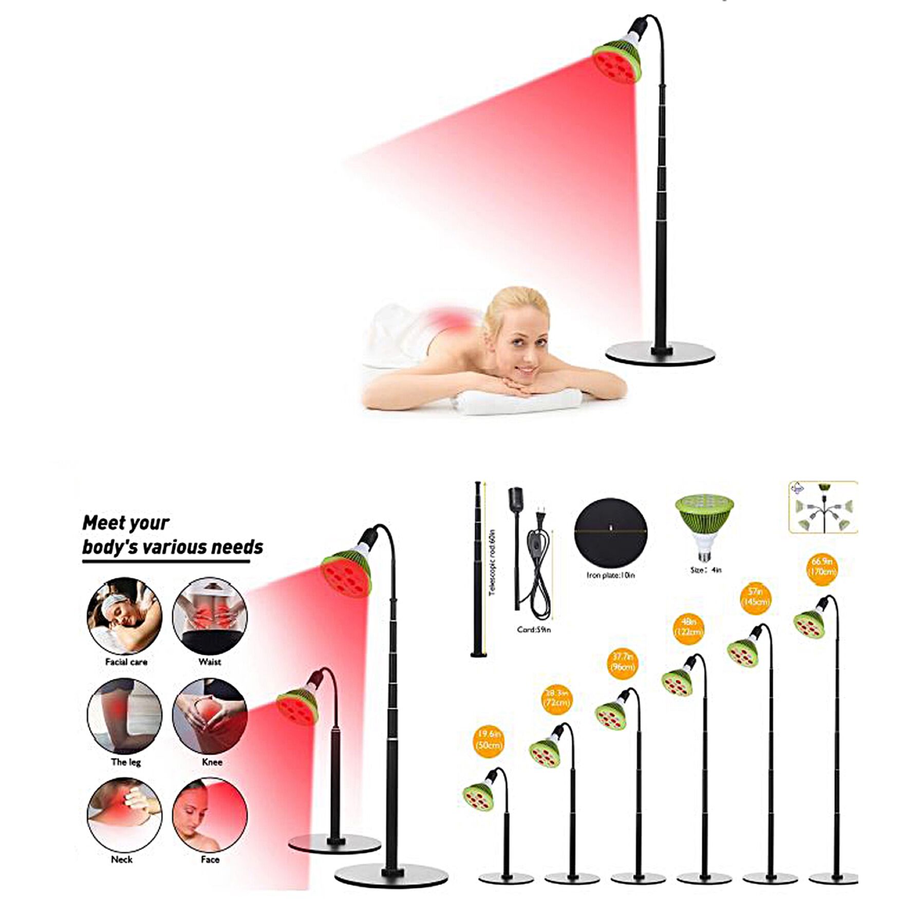 36W Led Red Light Pain Therapy Lamp Beauty Tools | OneStopPlus