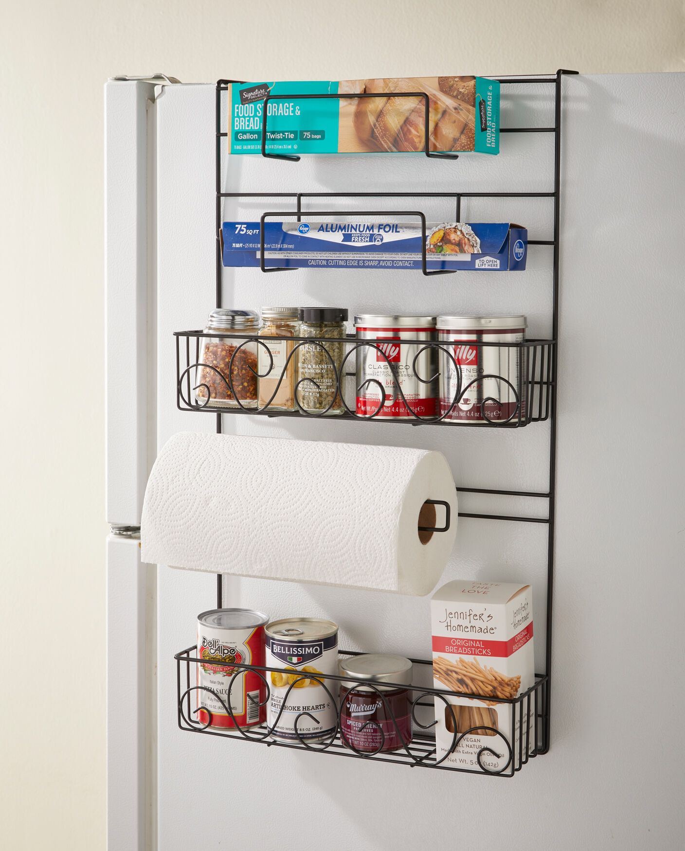 Scroll Refrigerator Side Storage Rack | OneStopPlus