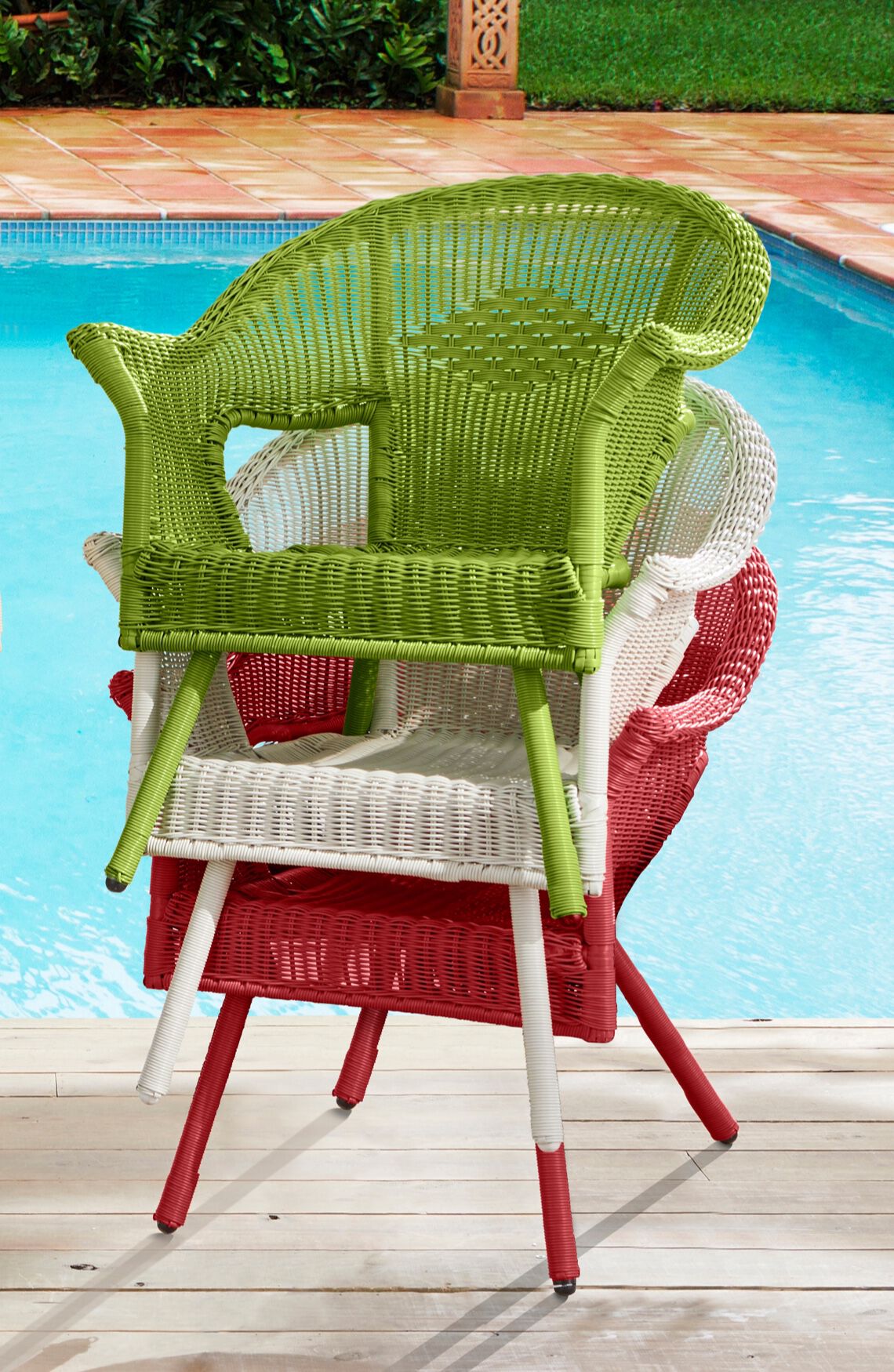 Roma Hand-Woven Resin Wicker Stacking Chair | OneStopPlus