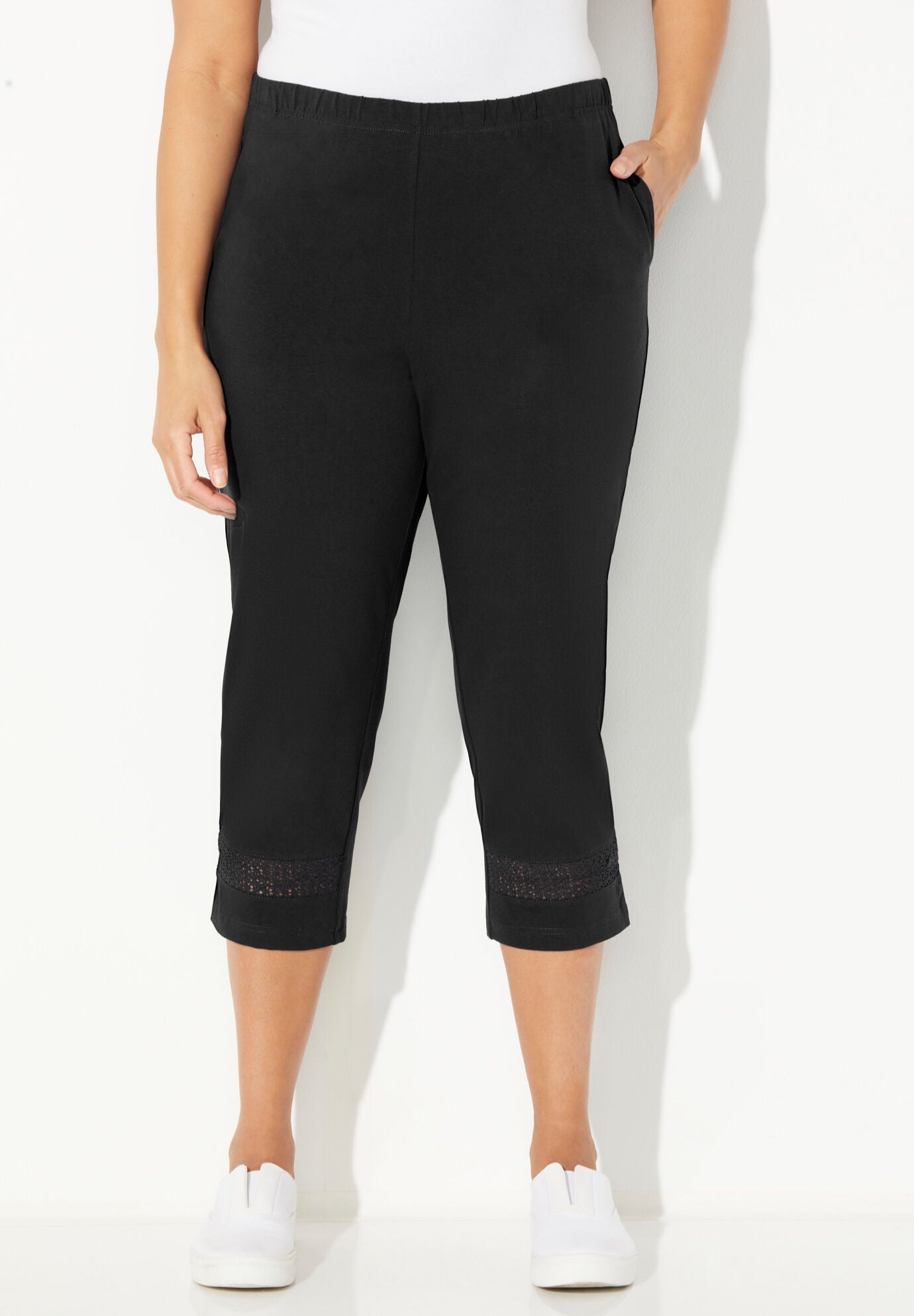 Suprema® Crochet Trim Capri | OneStopPlus