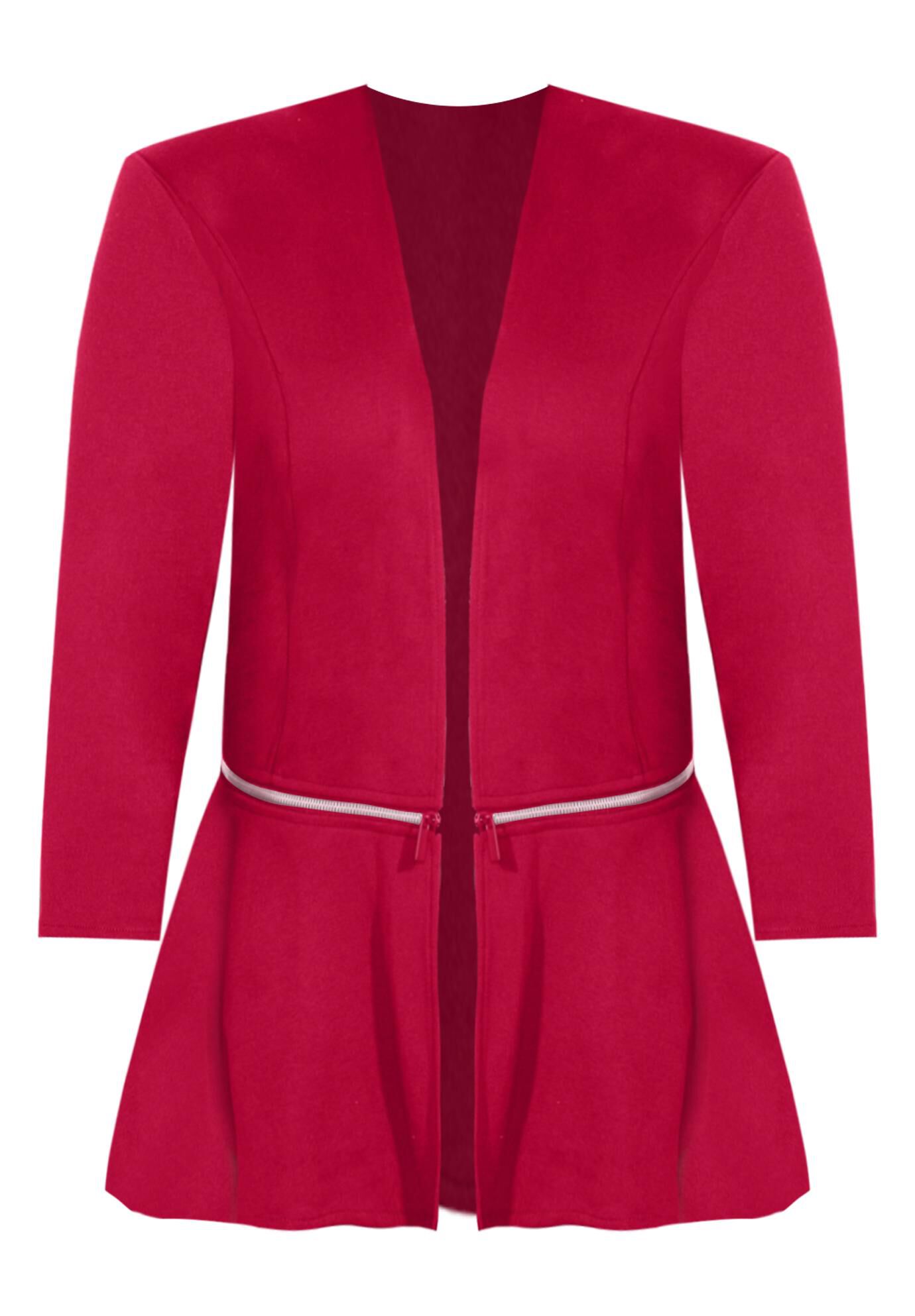 Curvy Collection Ponte Knit Peplum Blazer | OneStopPlus