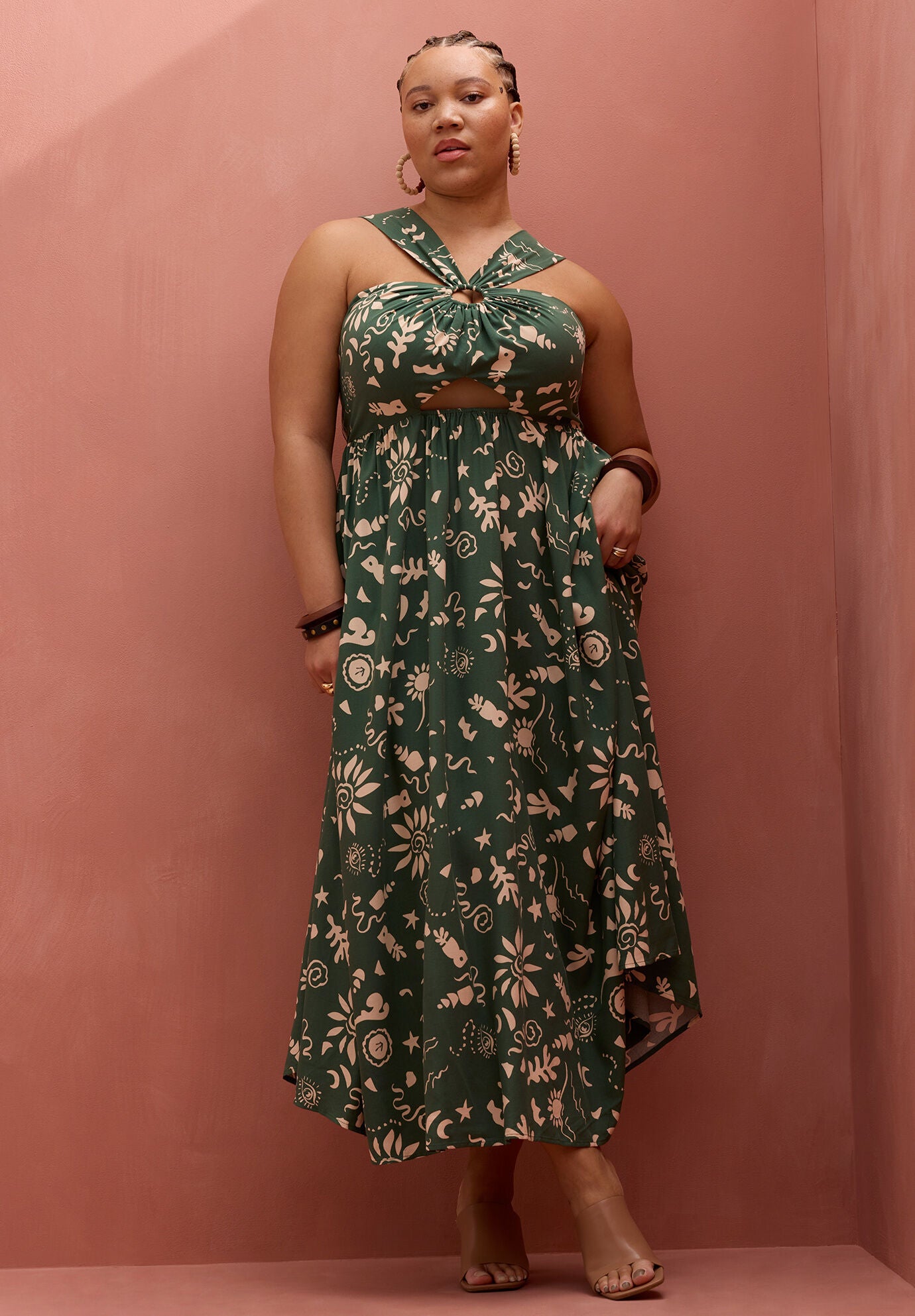 Crossing Straps Flare Maxi Dress | OneStopPlus