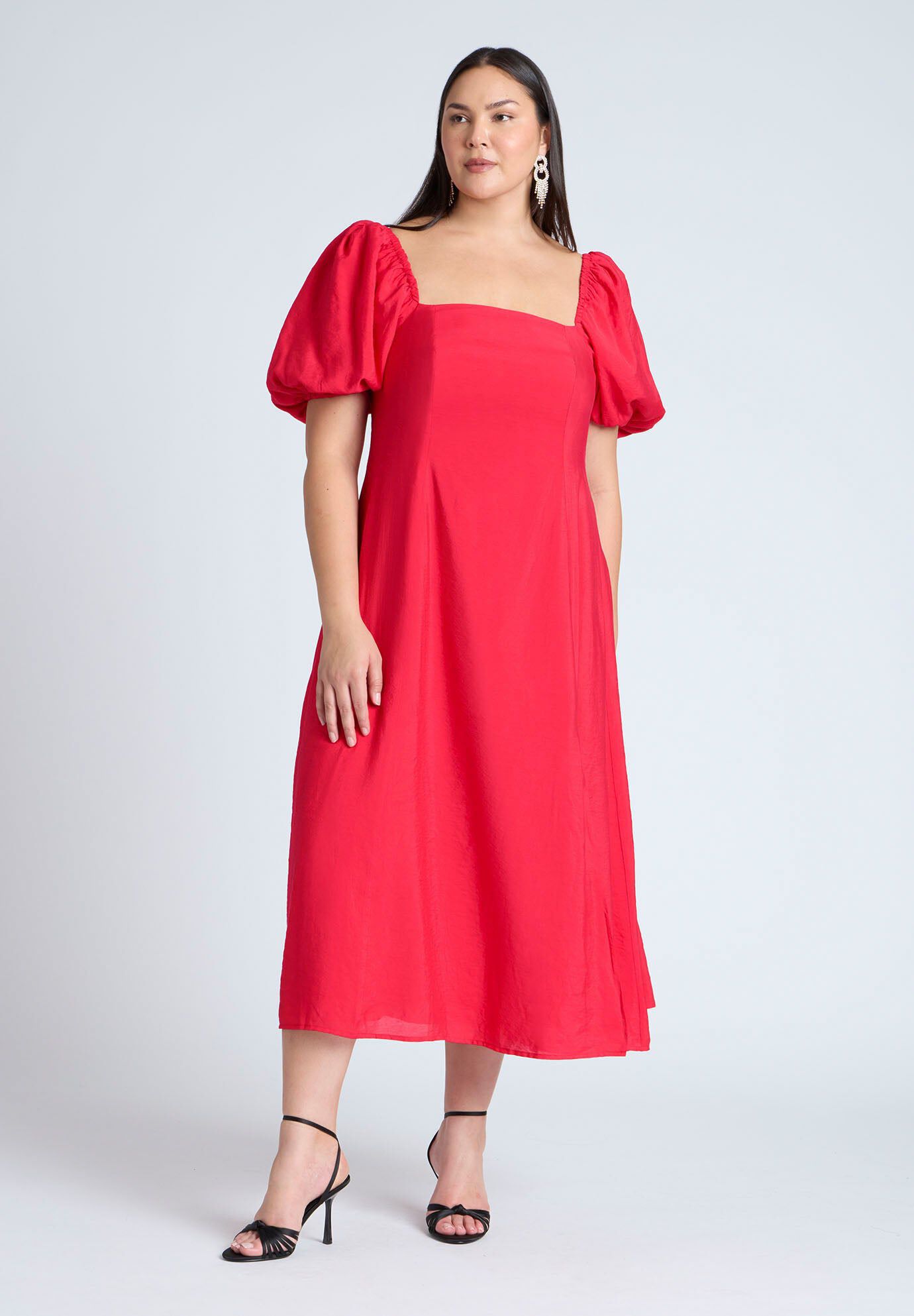 Puff Sleeve Flare Dress | OneStopPlus