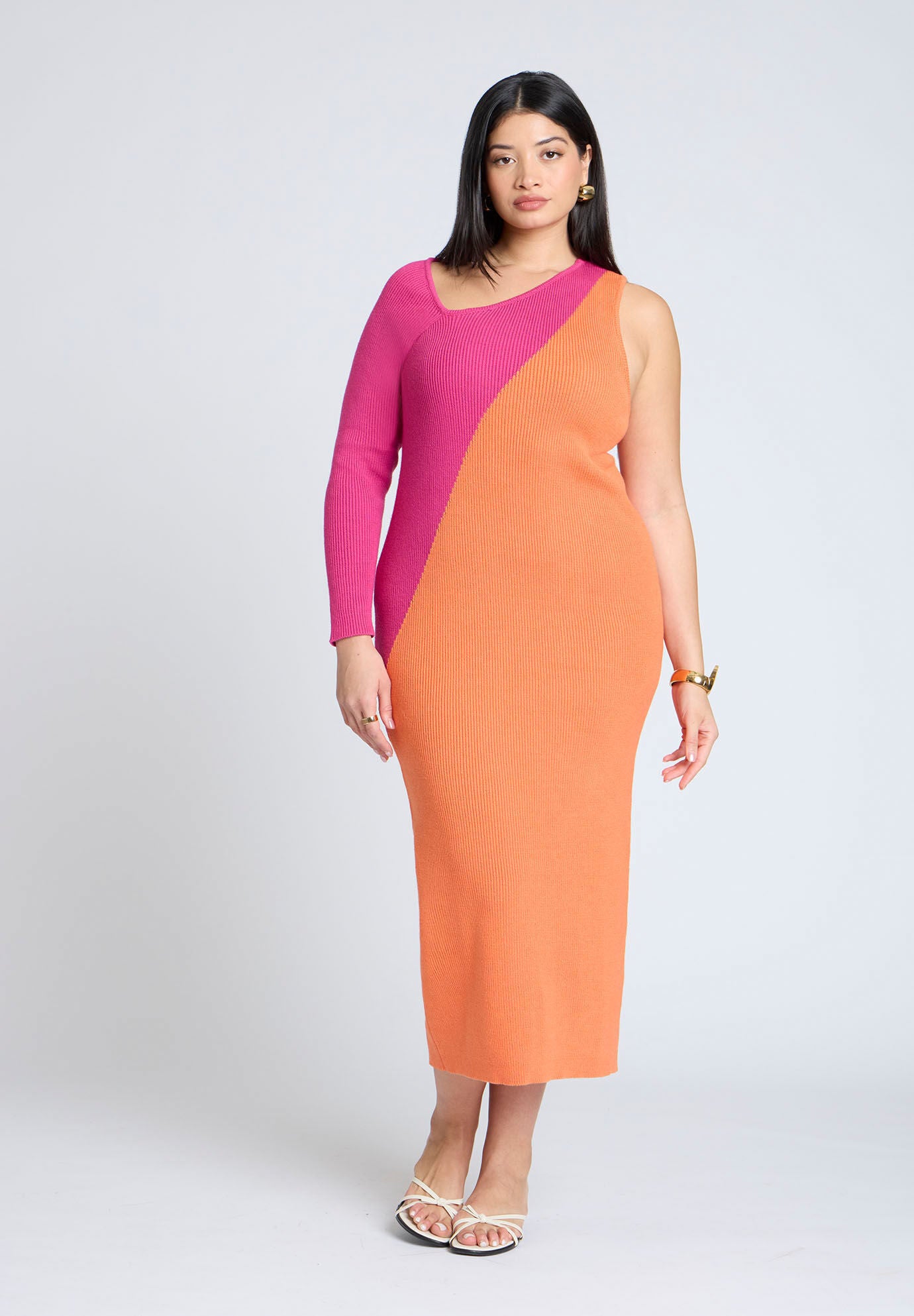 Colorblocked Asym Dress | OneStopPlus