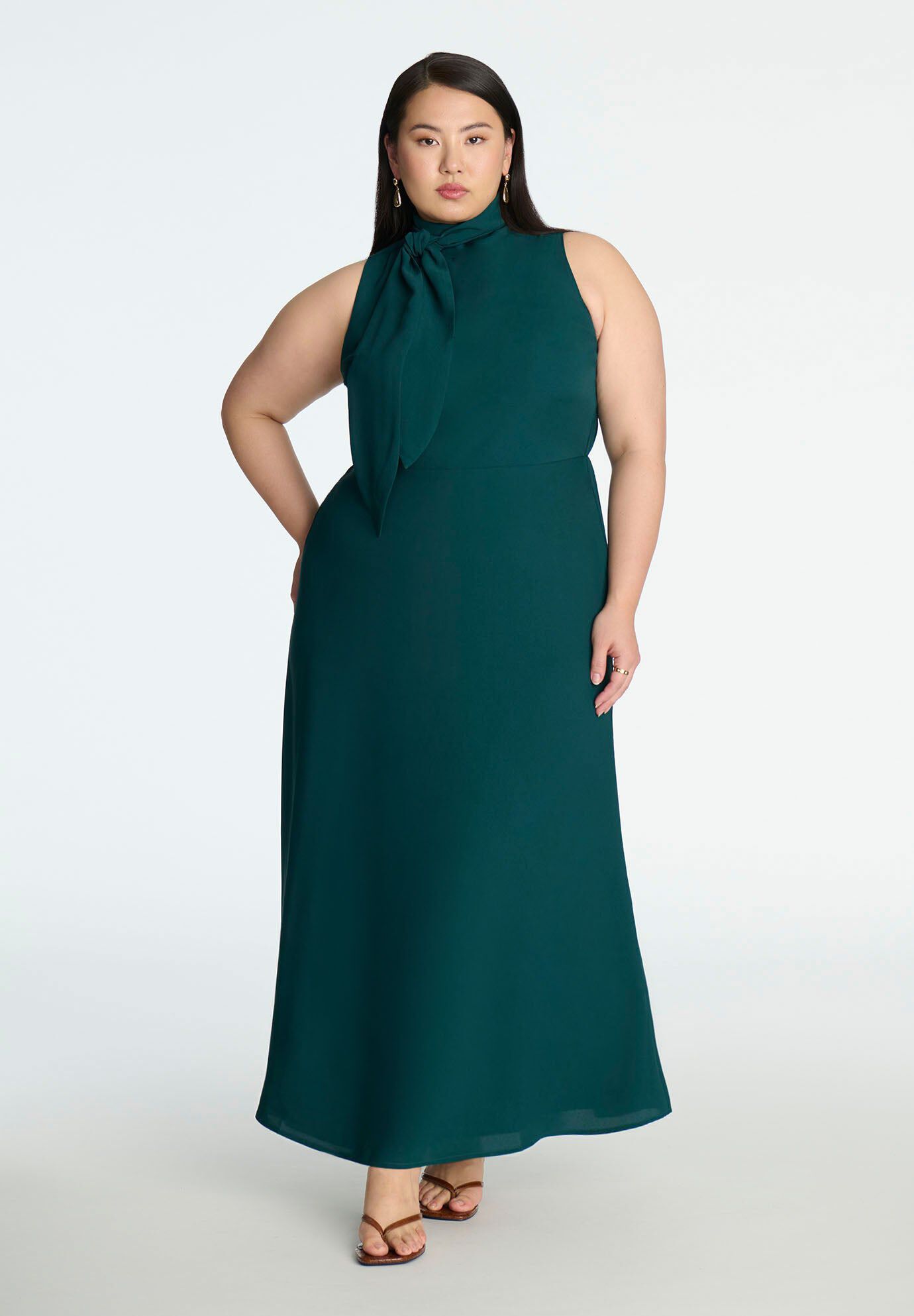 Tie Neck Maxi Dress | OneStopPlus