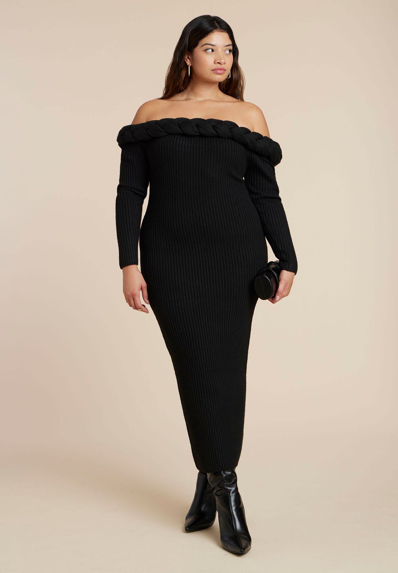 Cableknit Off Shoulder Maxi Dress | OneStopPlus
