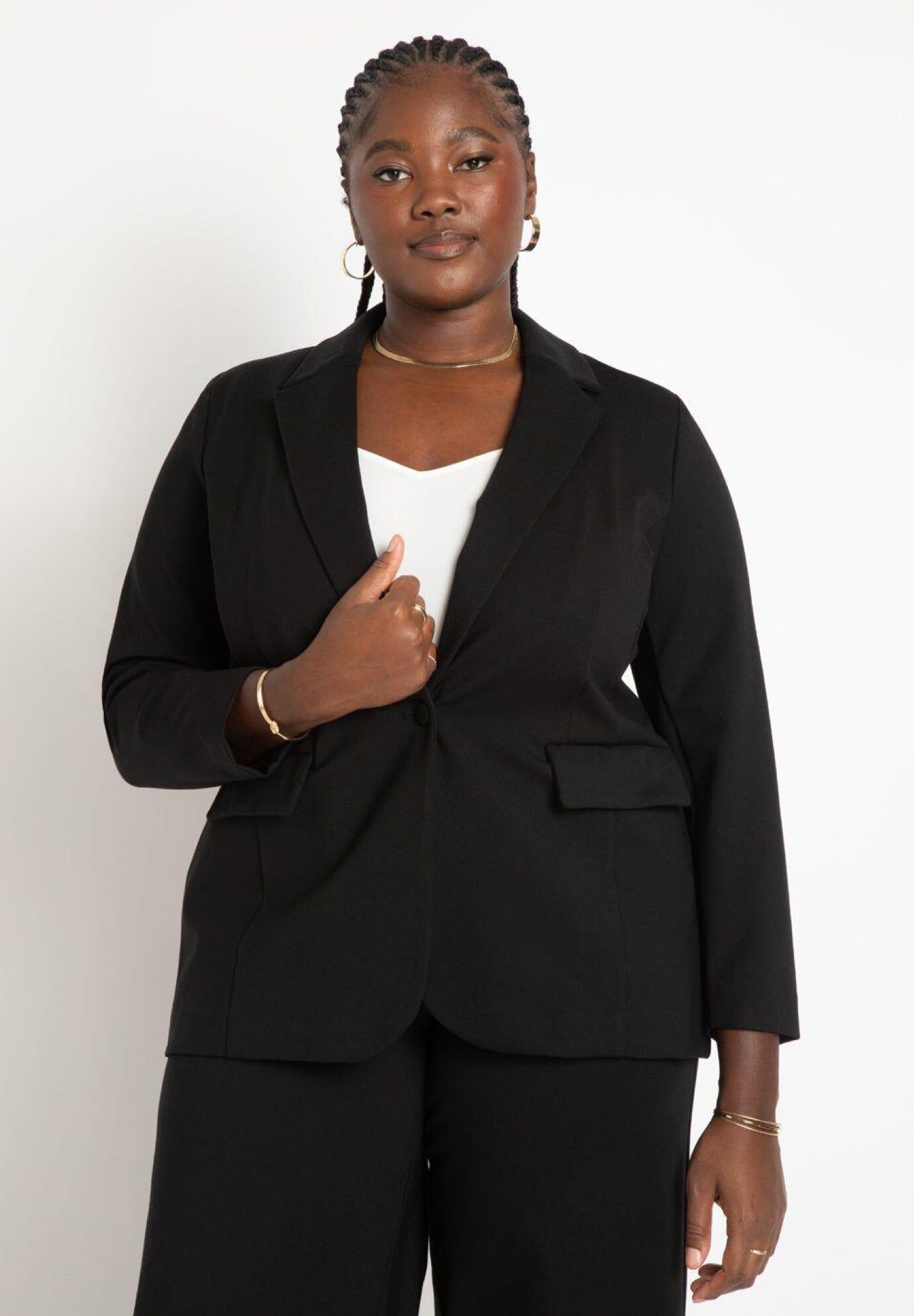 The Ultimate Stretch One Button Work Blazer | OneStopPlus