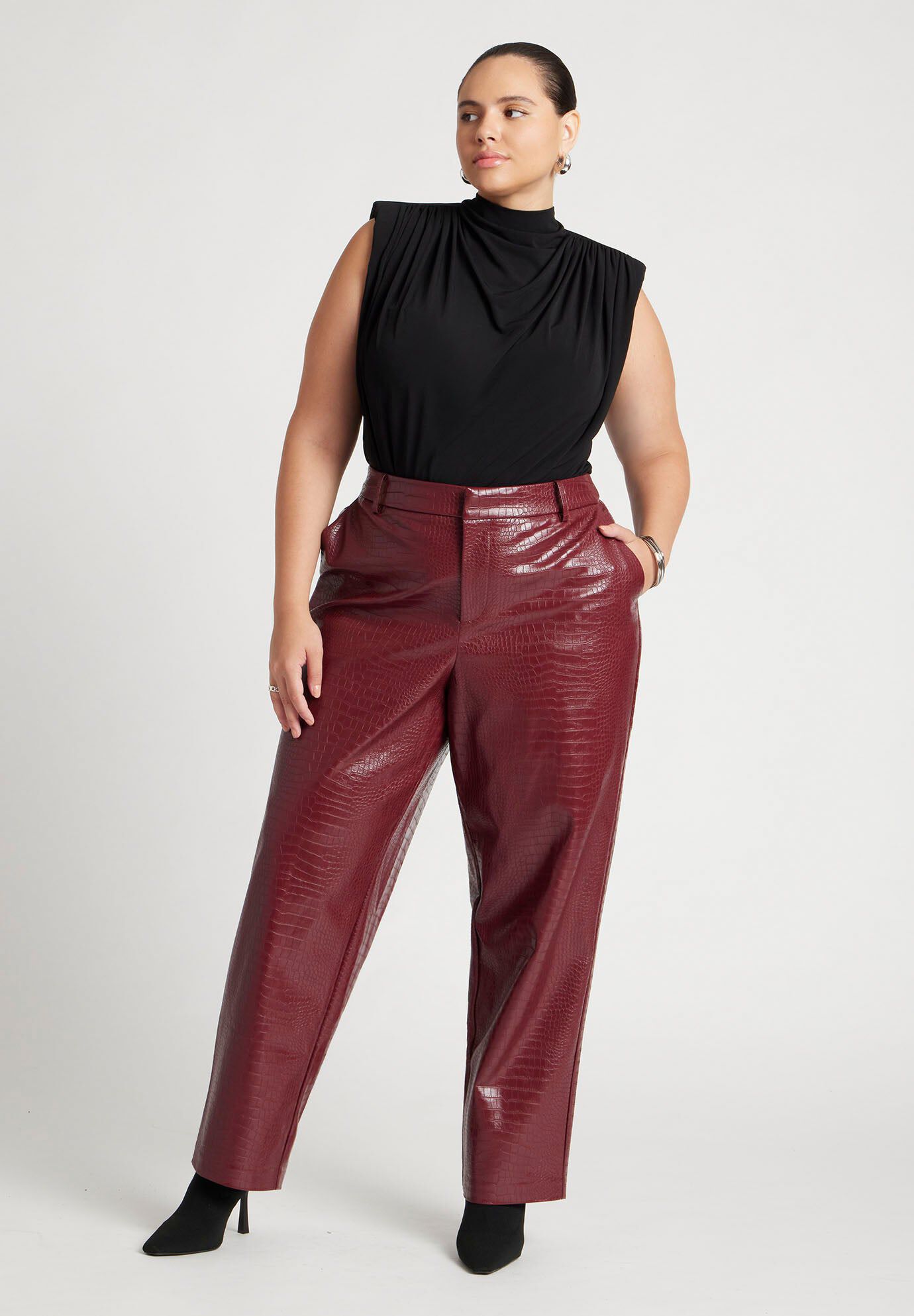 Croc Faux Leather Pant | OneStopPlus