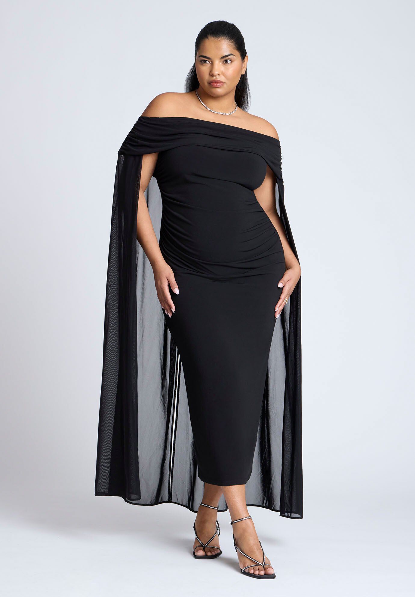 Off The Shoulder Cape Gown | OneStopPlus