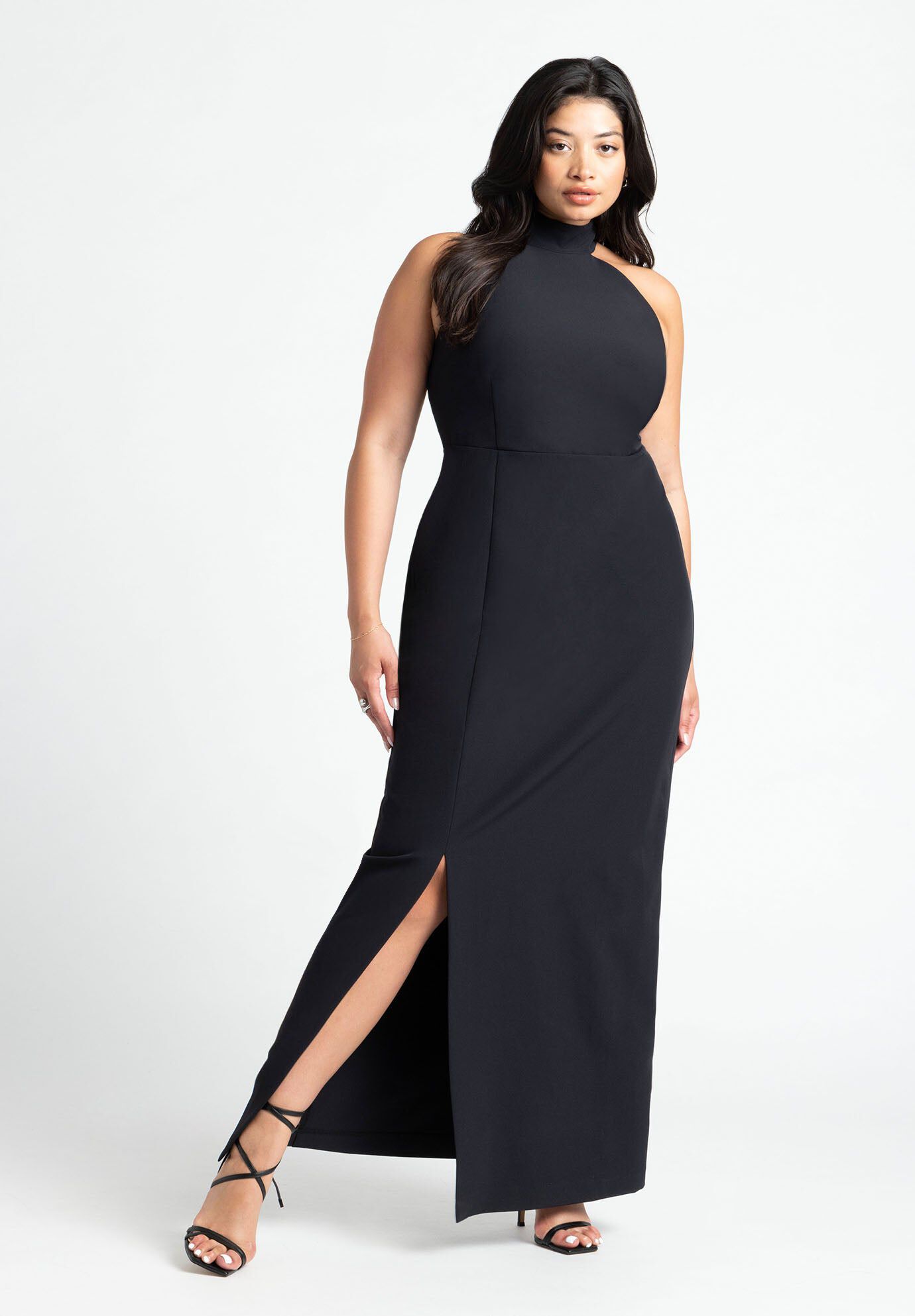 High Neck Column Gown | OneStopPlus