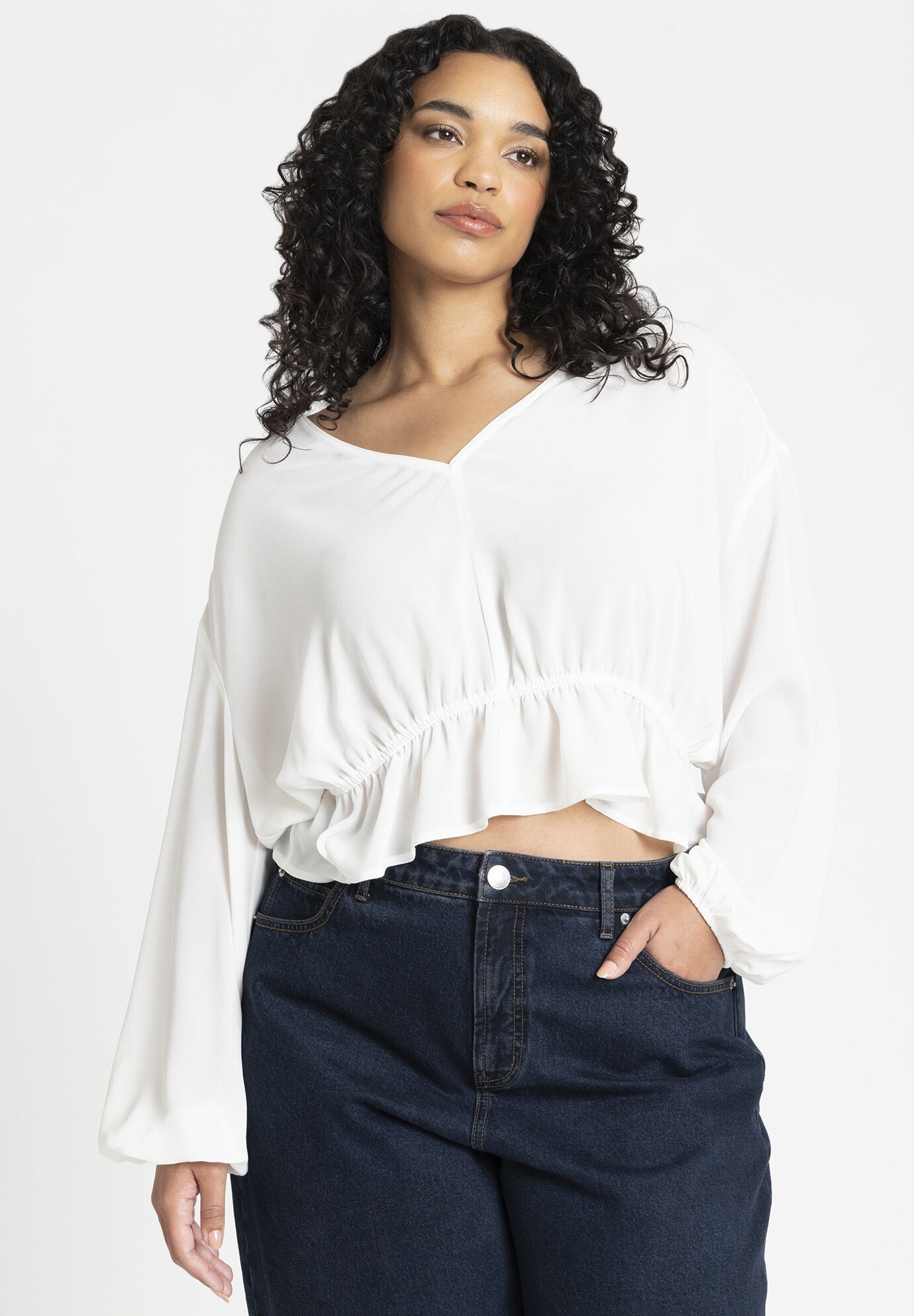 Relaxed Peasant Blouse | OneStopPlus