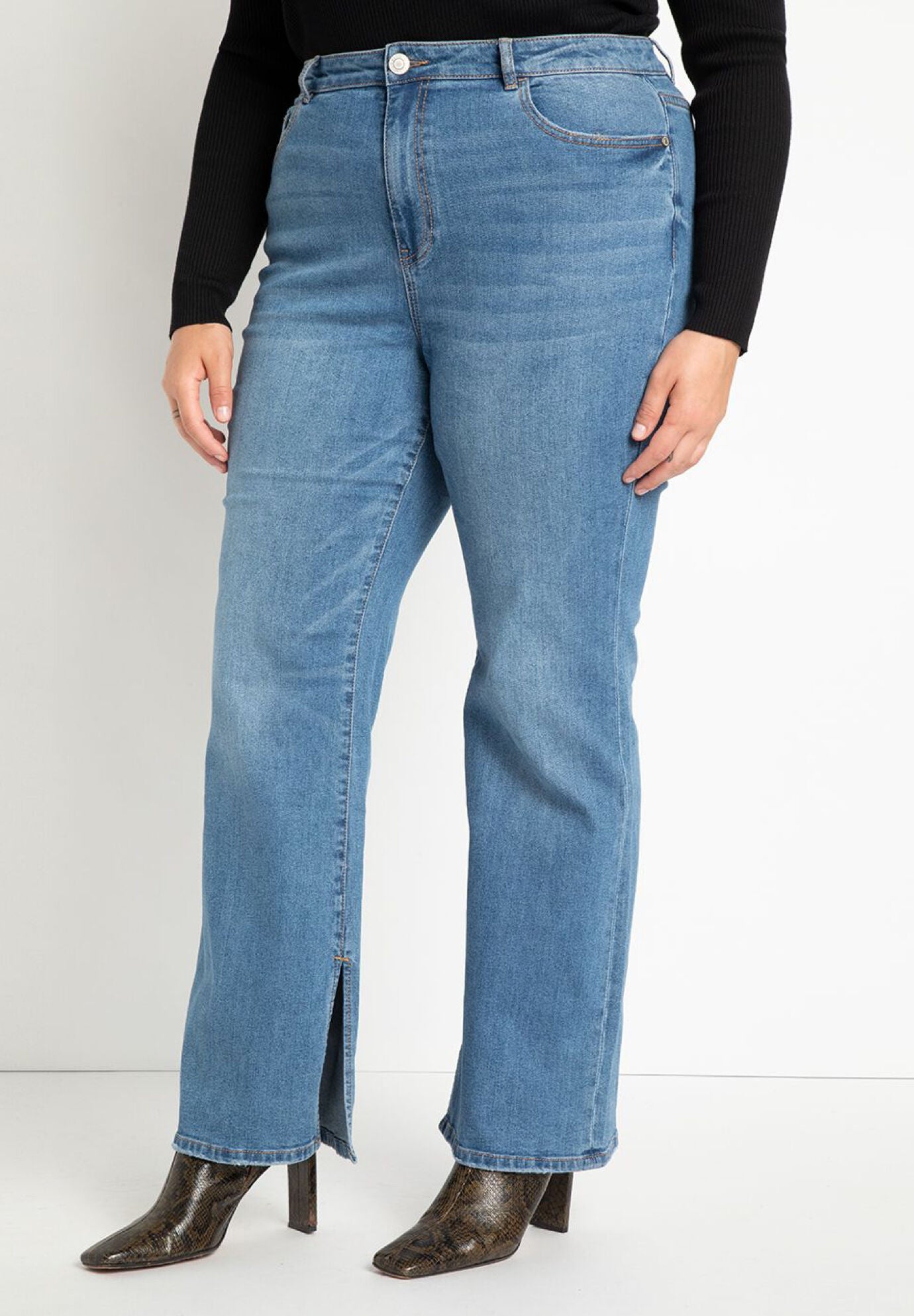 Classic Fit Split Inseam Hem Straight Leg Jean | OneStopPlus