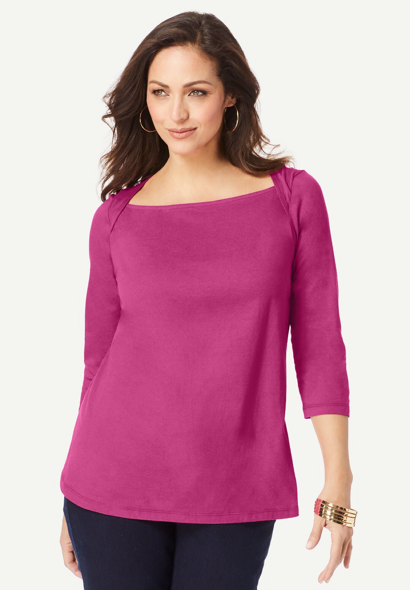 Envelope Neckline Tee | OneStopPlus