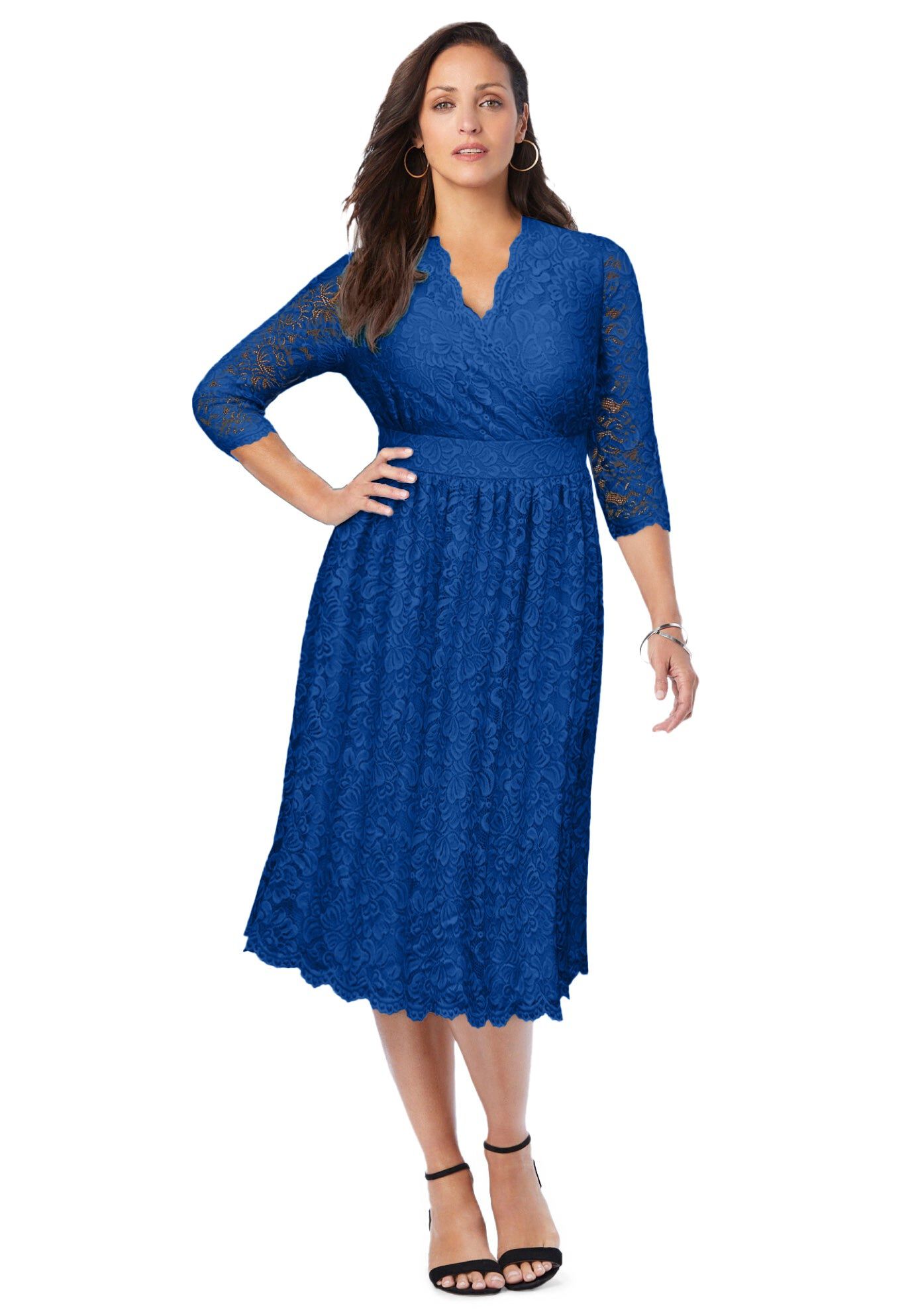 Stretch Lace A-Line Dress | OneStopPlus