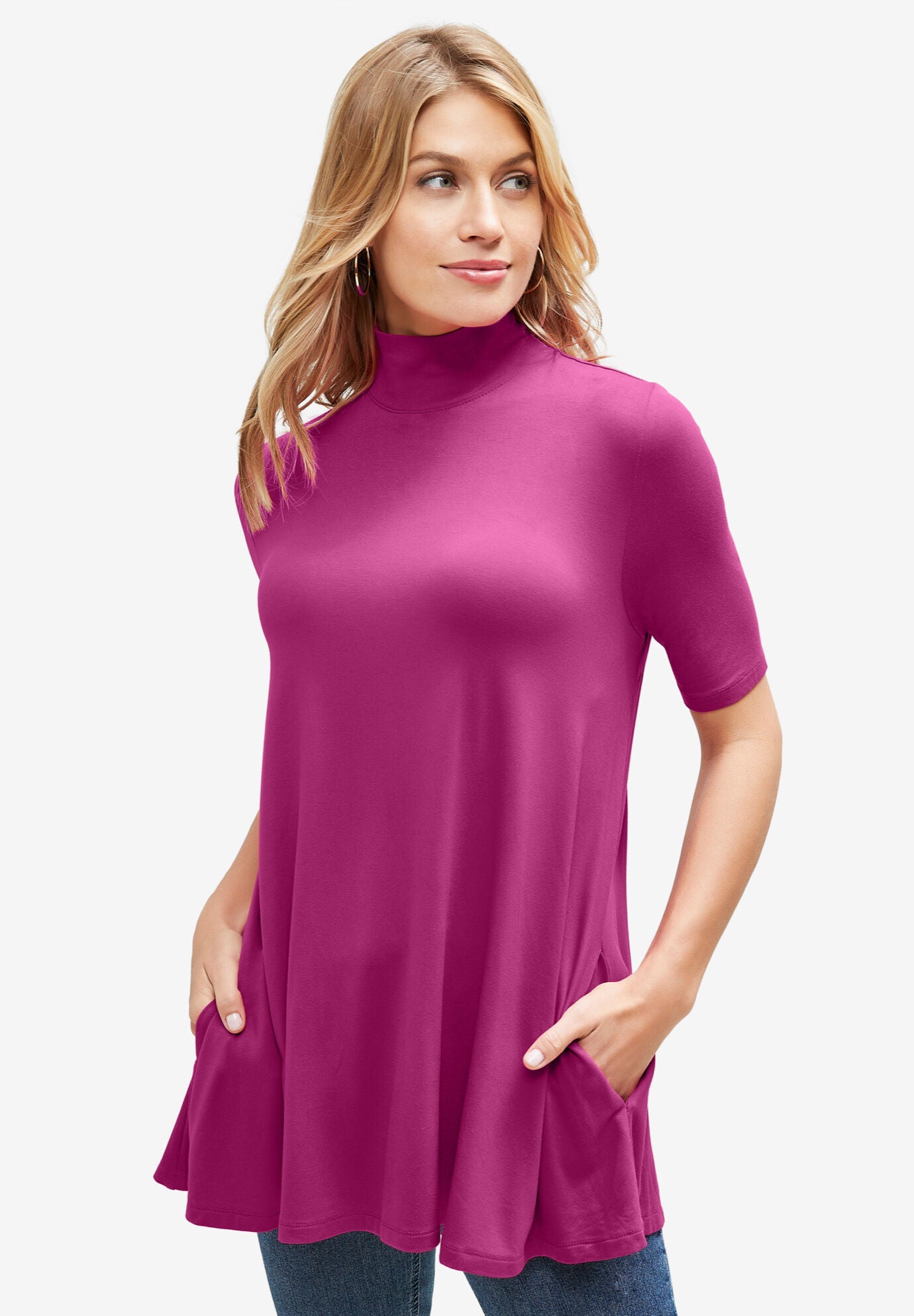Mockneck Swing Tunic | OneStopPlus