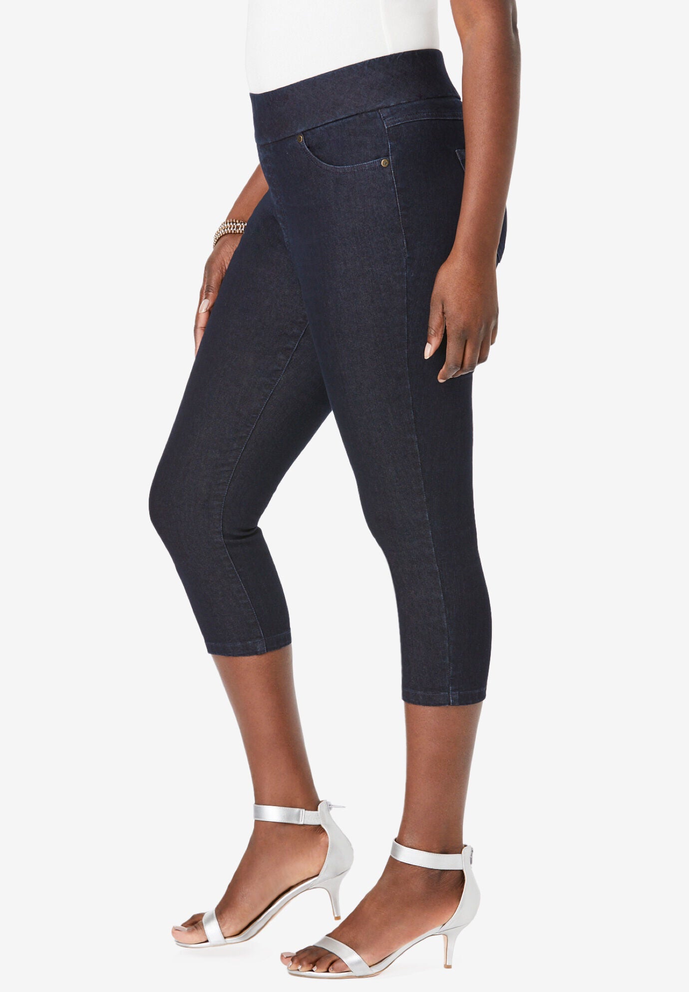 Comfort Waist Stretch Denim Capris | OneStopPlus