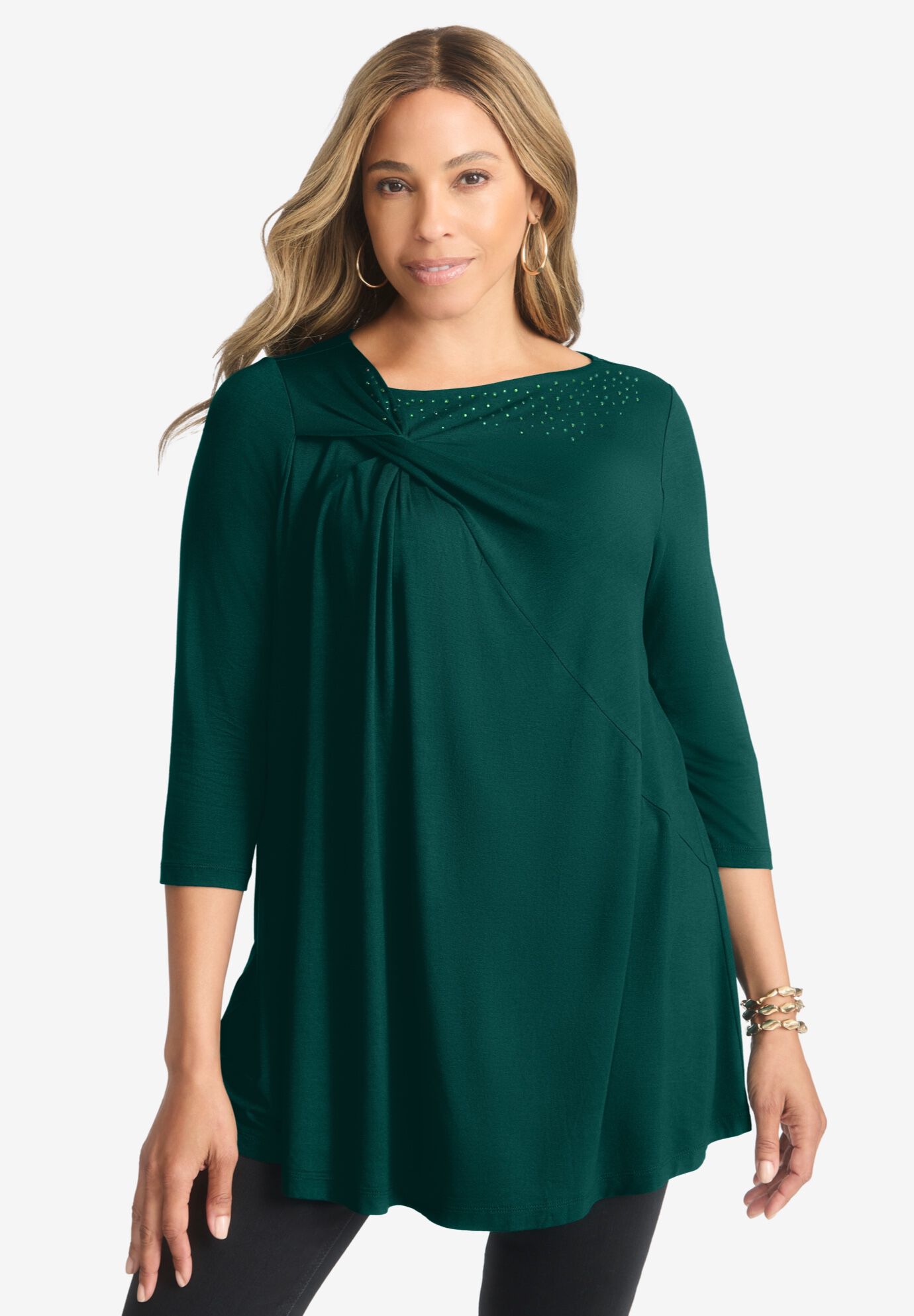 Twist-Front Trapeze Tunic | OneStopPlus