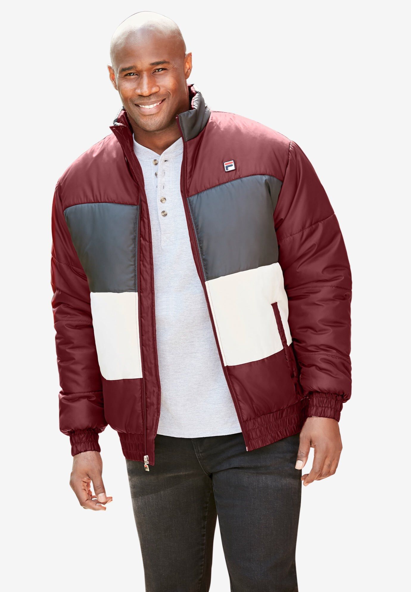FILA® Tri-Color Puffer Jacket | OneStopPlus