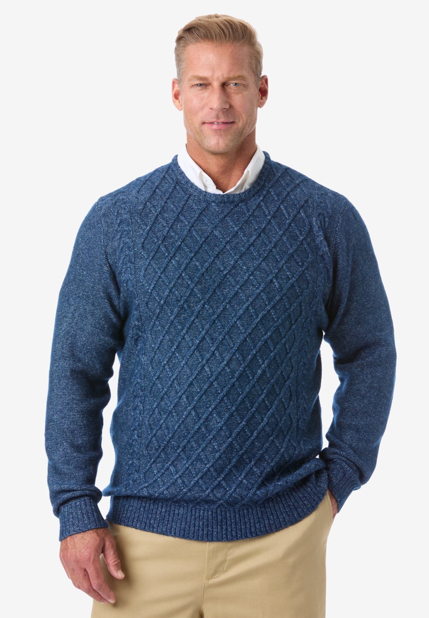 Soft Cable Knit Crewneck Sweater | OneStopPlus