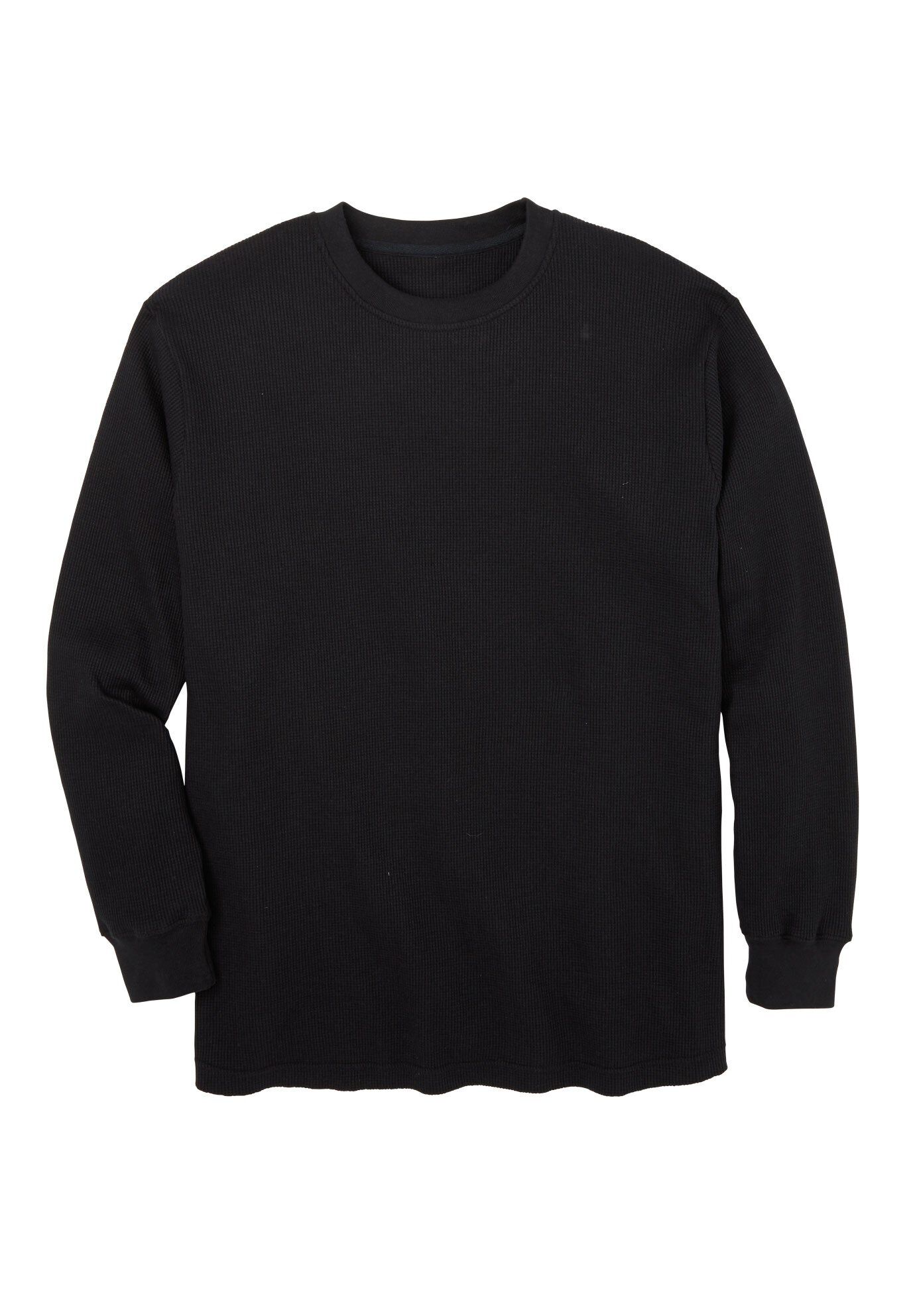 Waffle-knit Thermal Crewneck Tee | OneStopPlus
