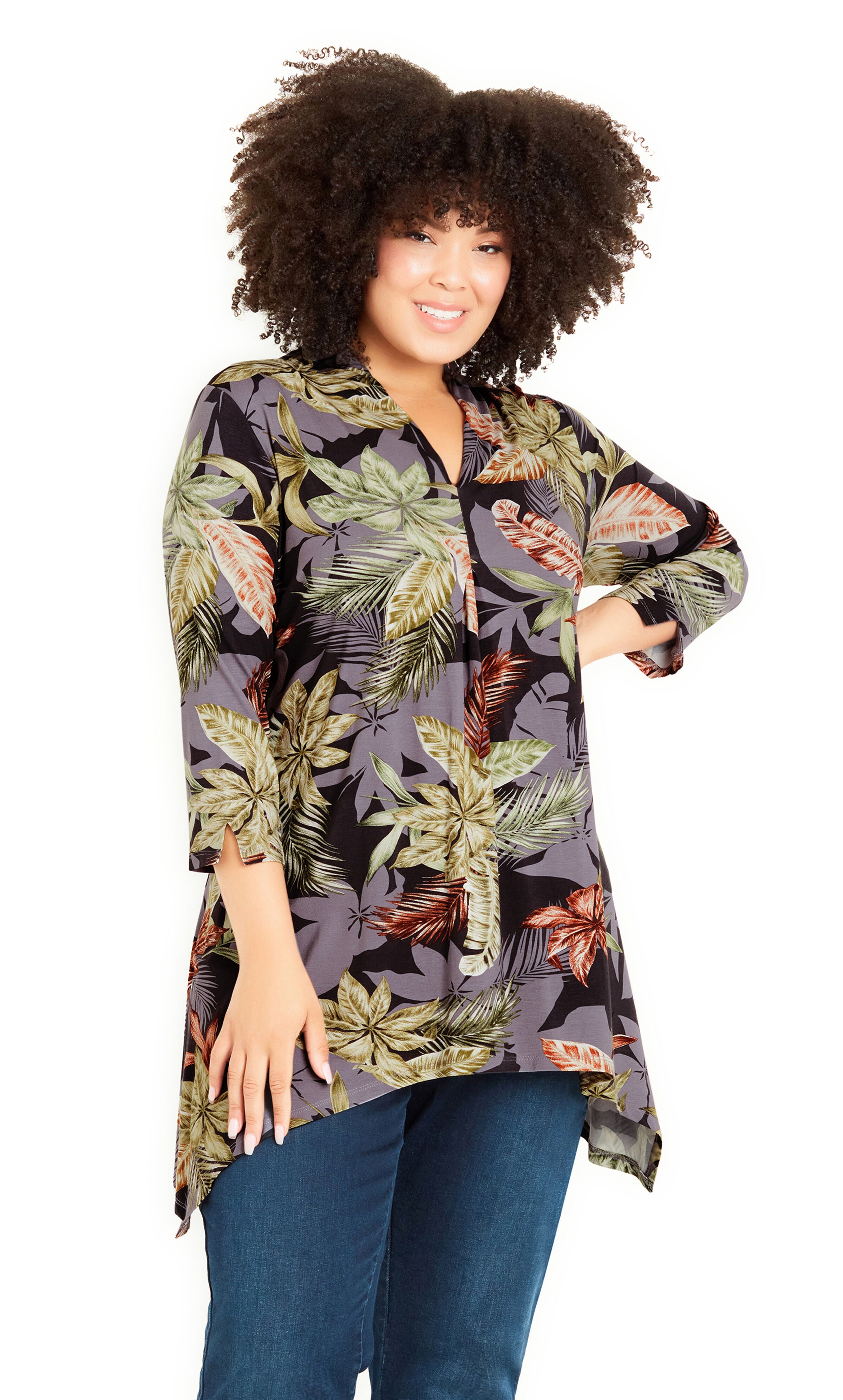 Maria Print Tunic - amethyst | OneStopPlus
