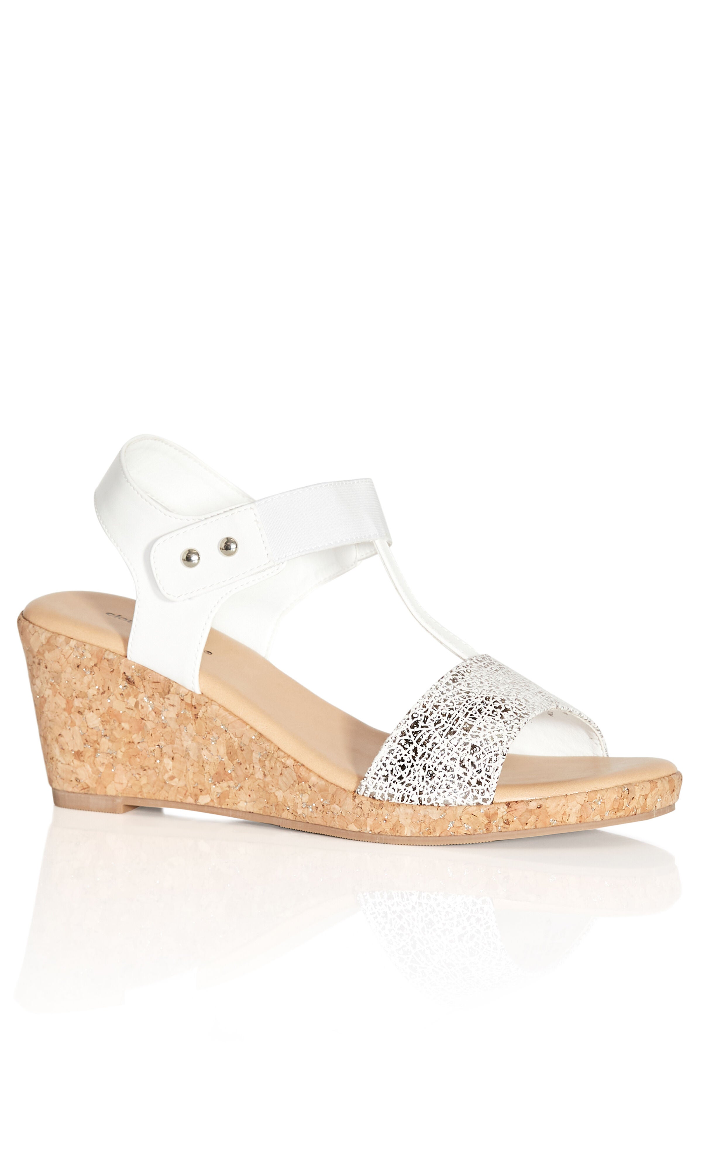 WIDE FIT Wilda Wedge - white | OneStopPlus