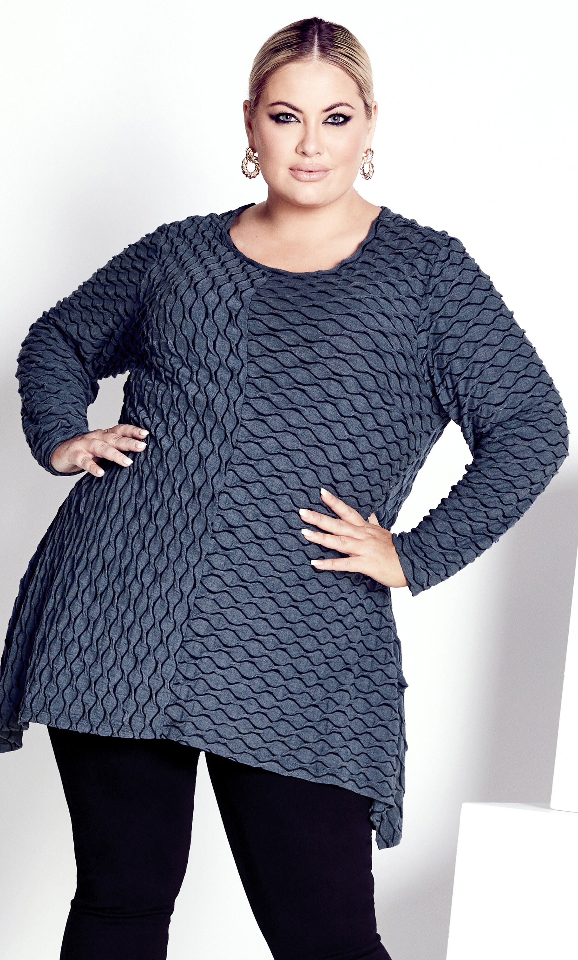 Tiarne Two Tone Tunic - blue | OneStopPlus