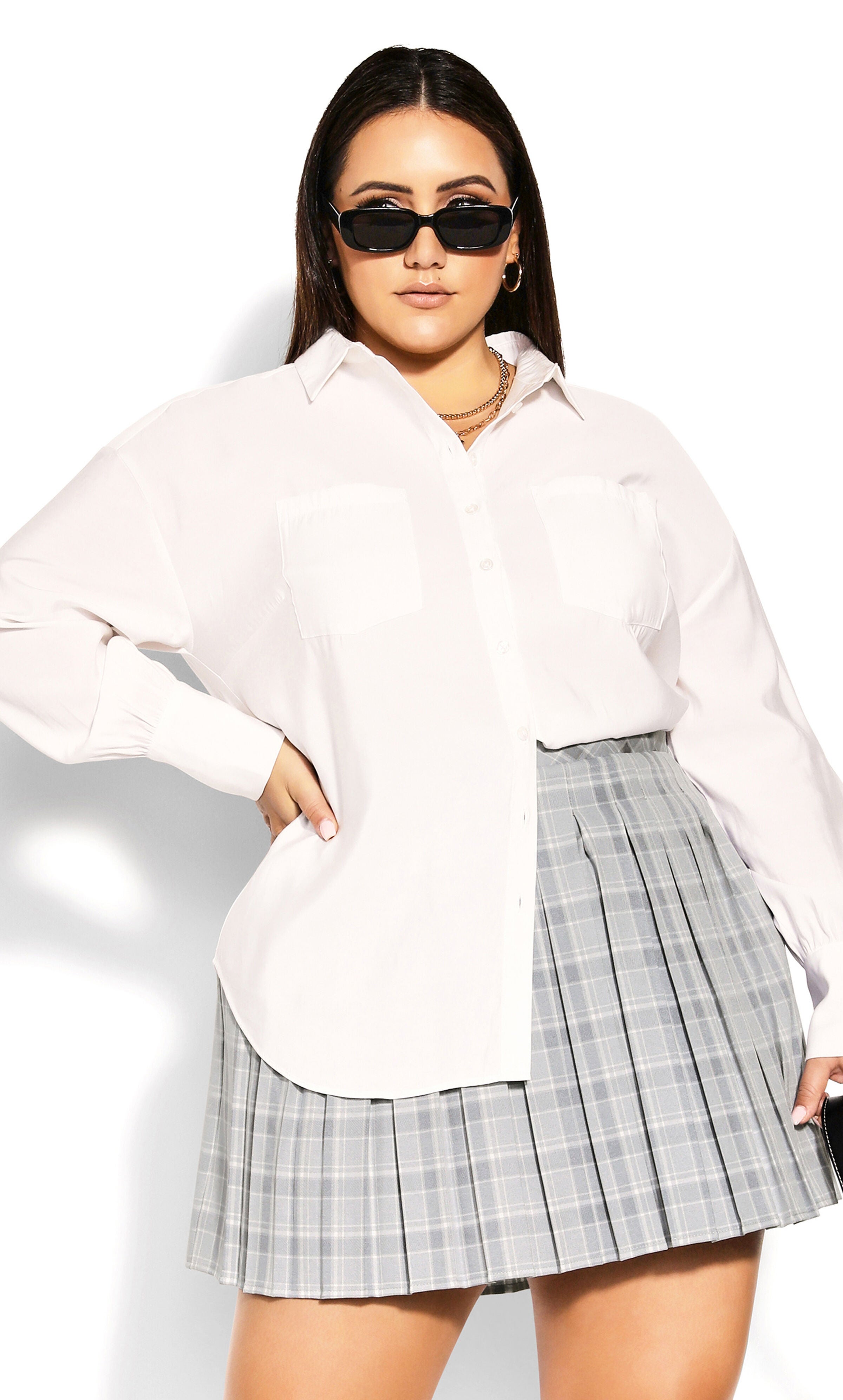 Varsity Check Skirt - gray check | OneStopPlus
