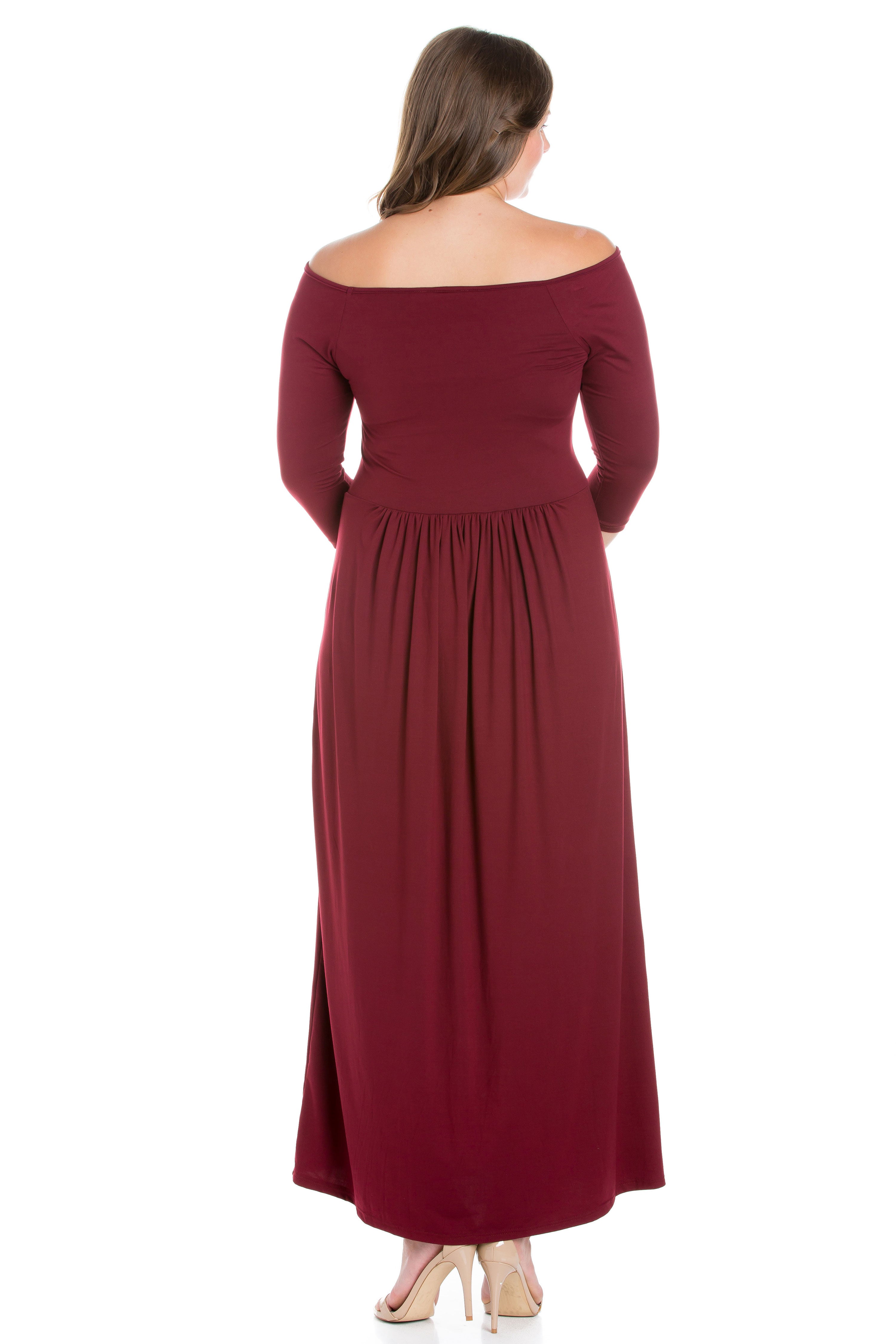 Off Shoulder Plus Size Maxi Dress | OneStopPlus