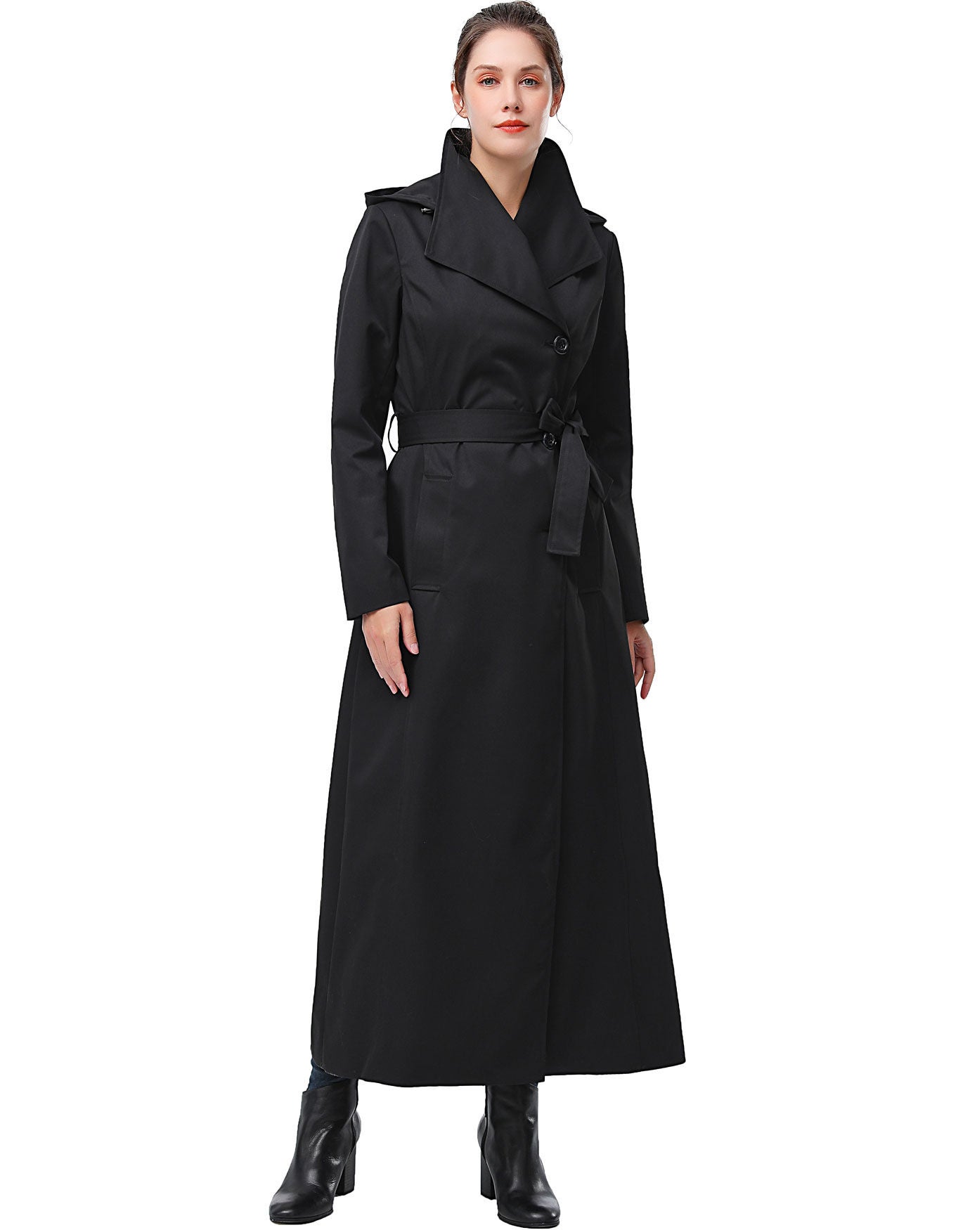 Jessica Waterproof Hooded Long Trench Coat | OneStopPlus