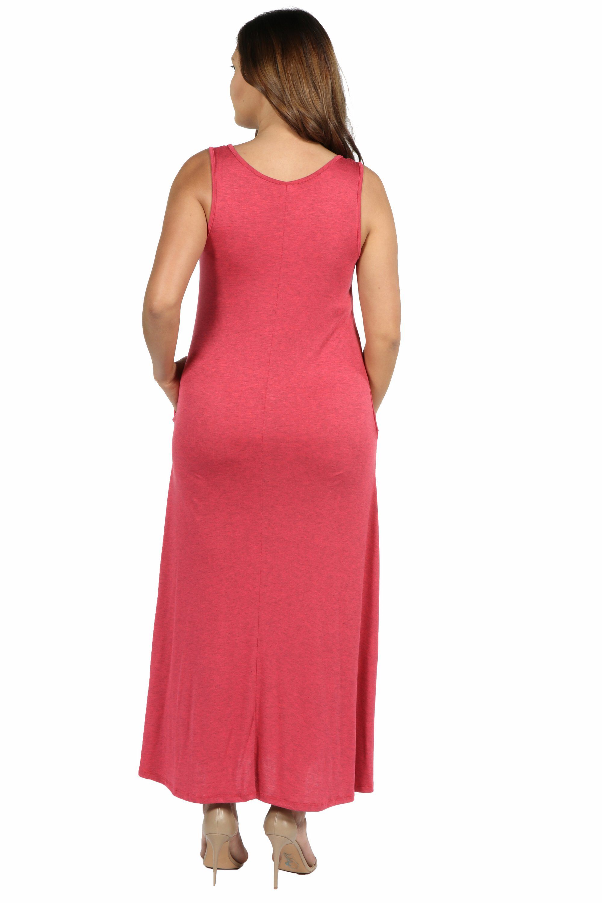 Sleeveless Tank Plus Size Maxi Dress with Pockets | OneStopPlus