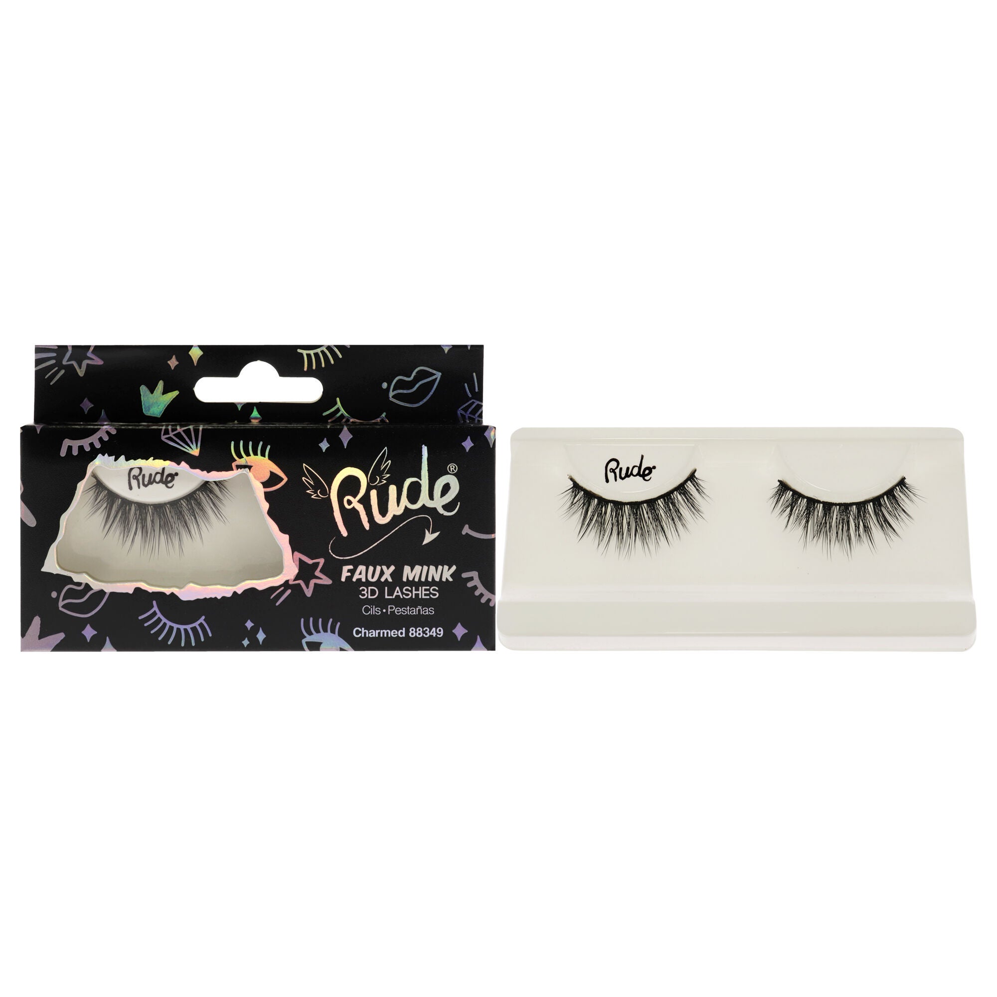 Essential Faux Mink 3D Lashes - Charmed by Rude Cosmetics for Women - 1 ...