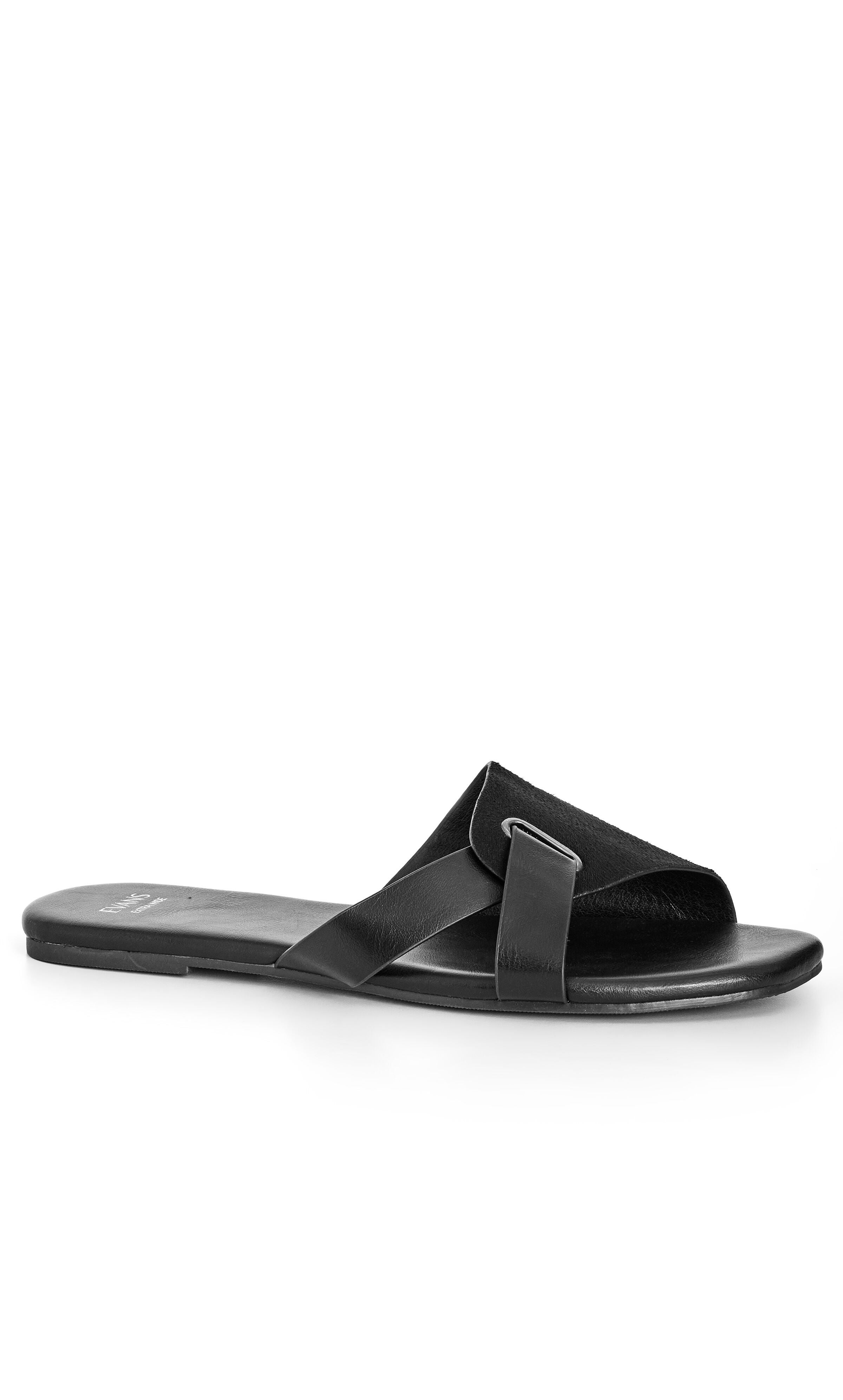 WIDE FIT Kingsley Sandal - black | OneStopPlus
