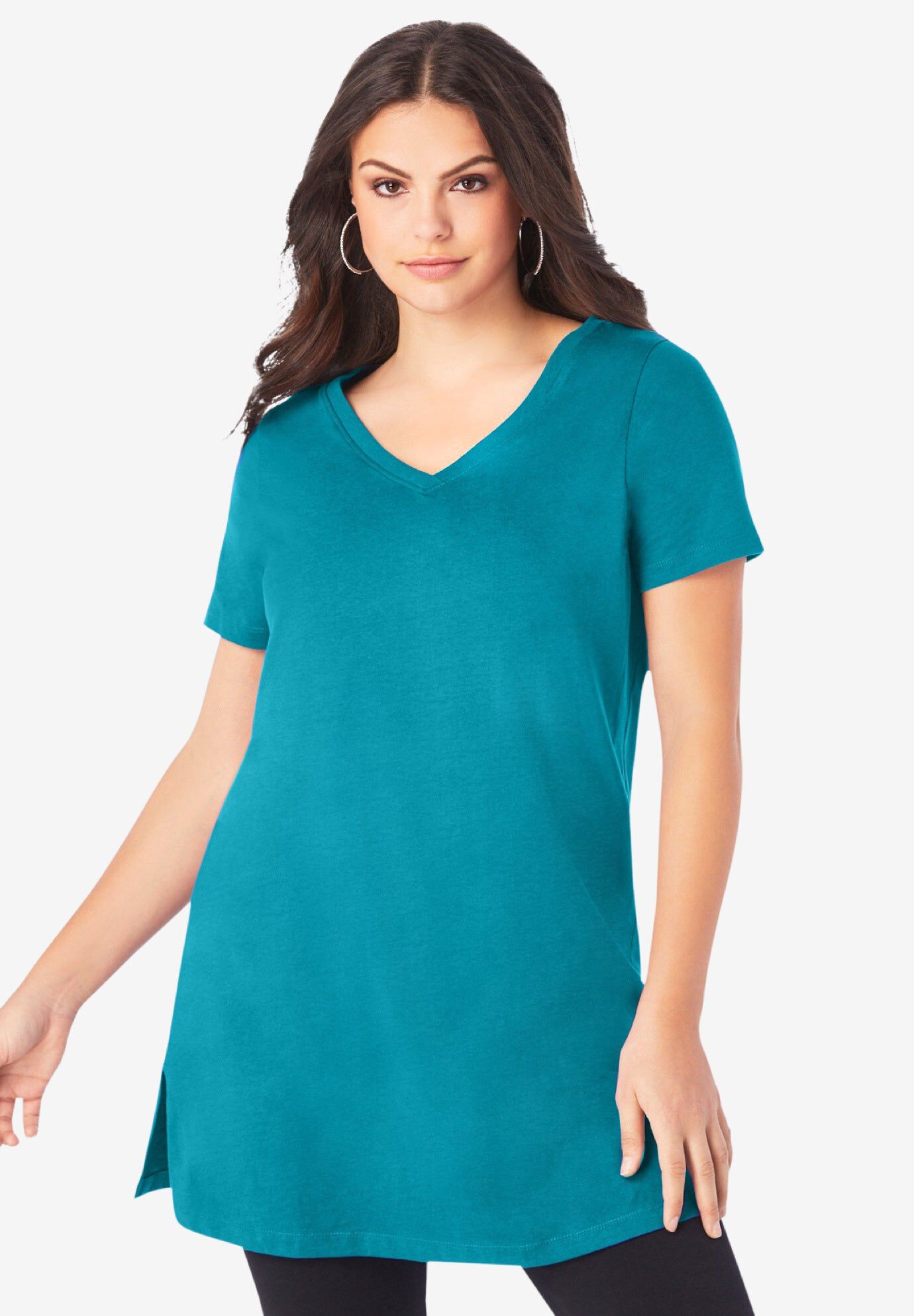 Ultimate Short Sleeve V Neck Tunic | OneStopPlus