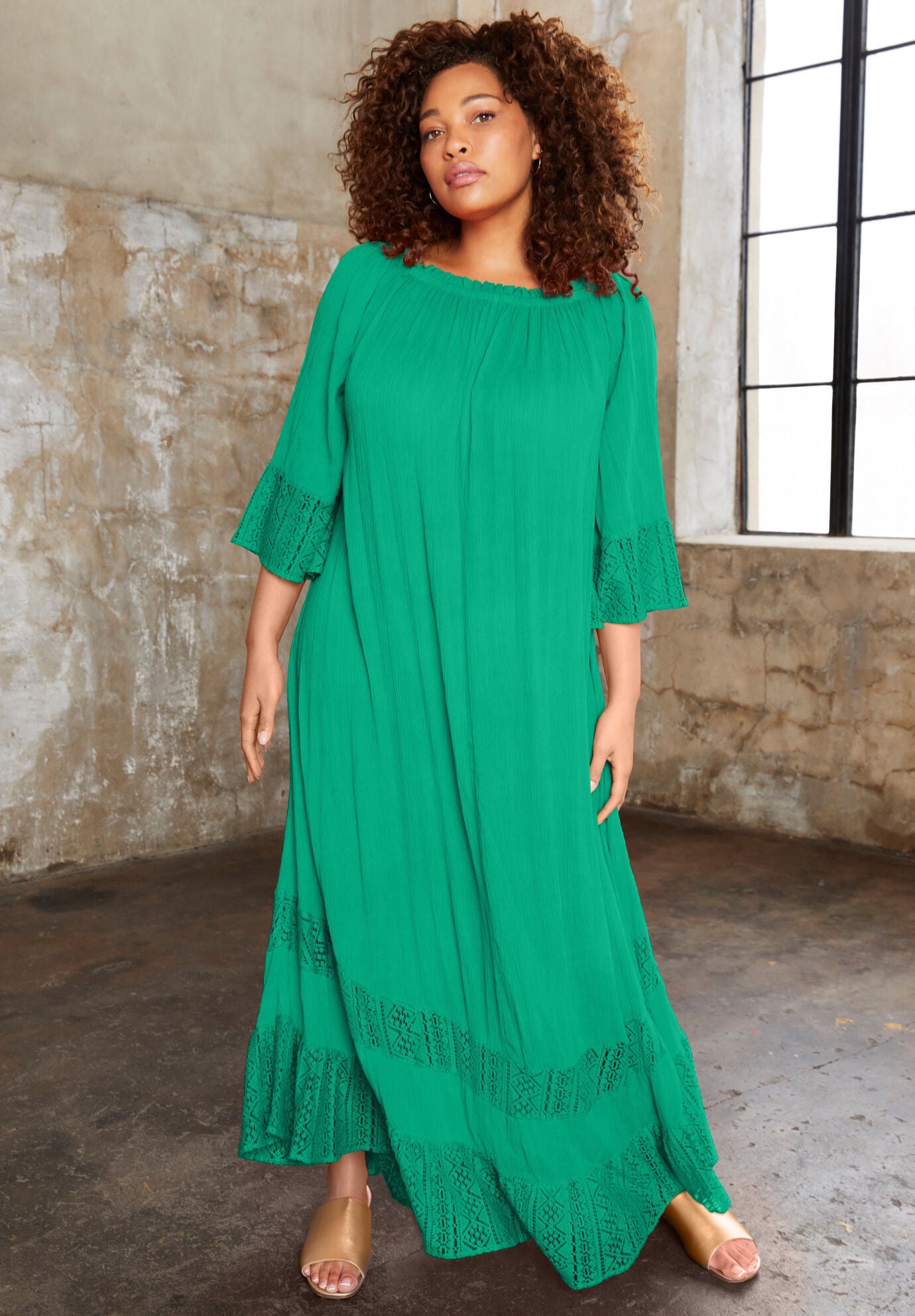 Off-The-Shoulder Sundrop Maxi Dress | OneStopPlus