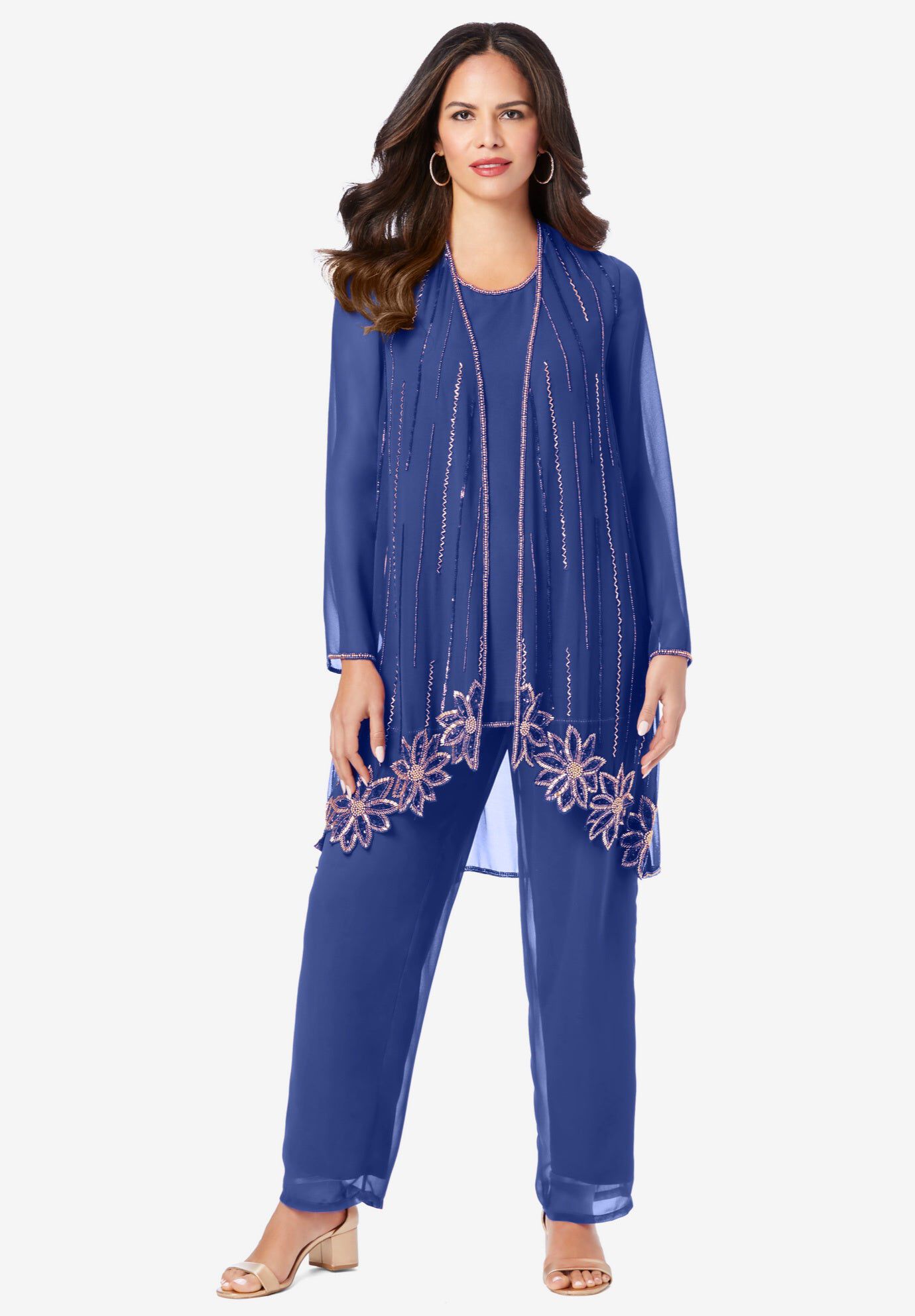 Floral Beaded Pant Set | OneStopPlus