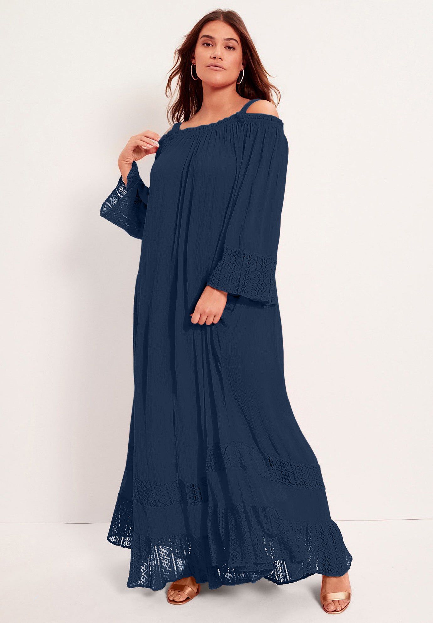 Off-The-Shoulder Sundrop Maxi Dress | OneStopPlus