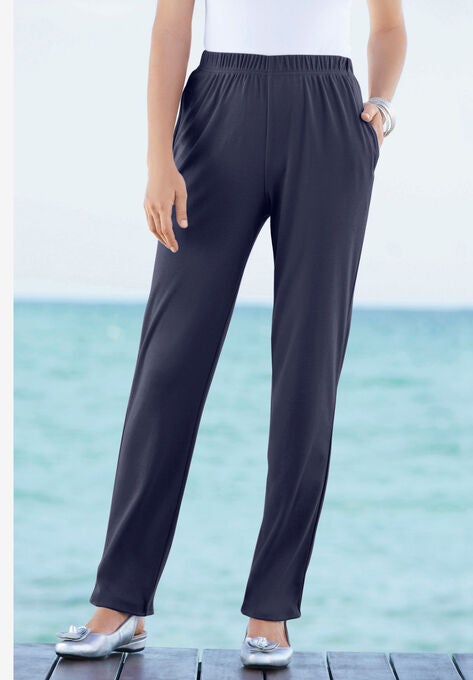 Straight-Leg Soft Knit Pant | OneStopPlus