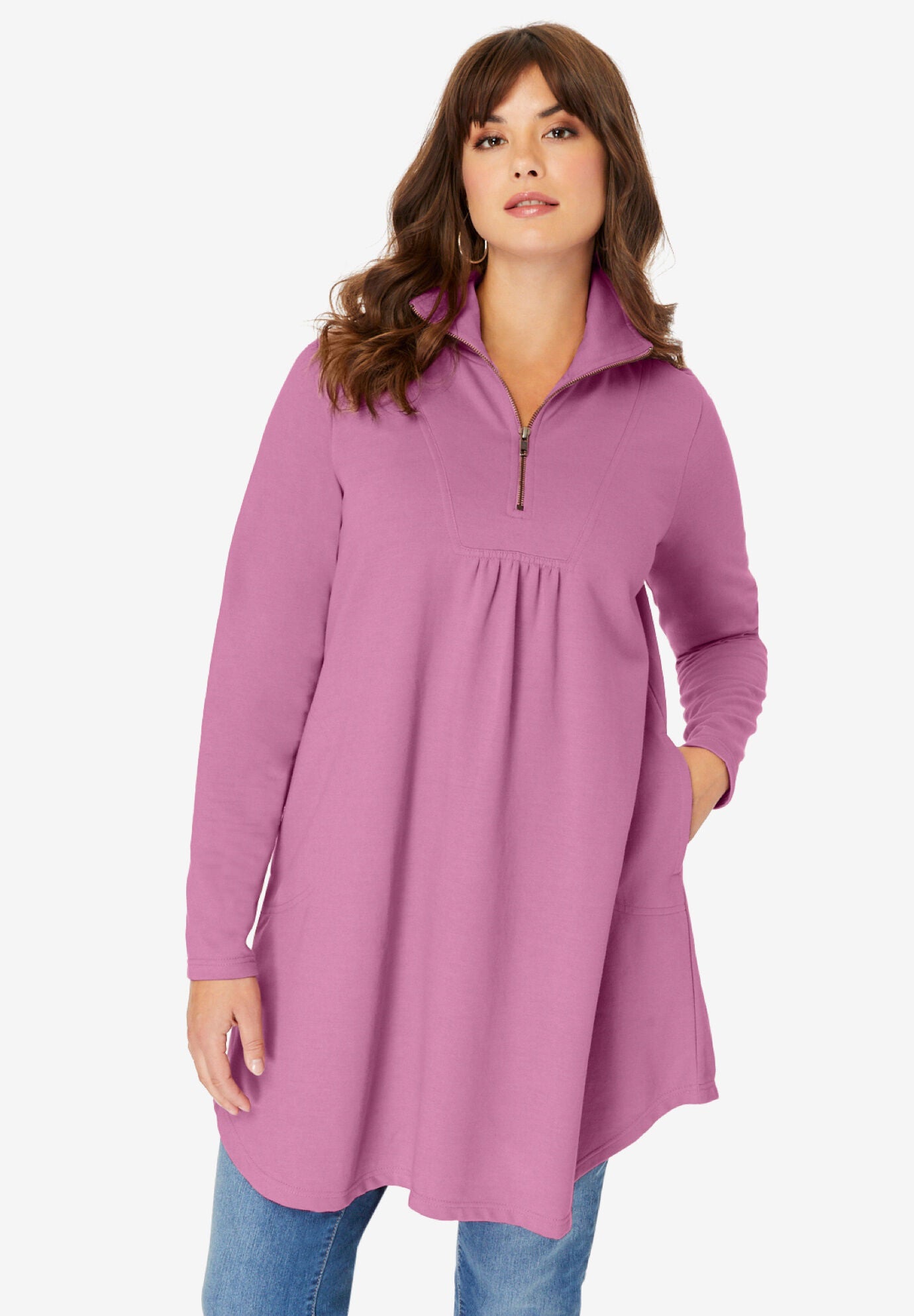 Half Zip Collared Sweatshirt | OneStopPlus