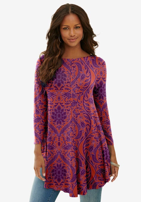 Boatneck Swing Ultra Femme Tunic Onestopplus