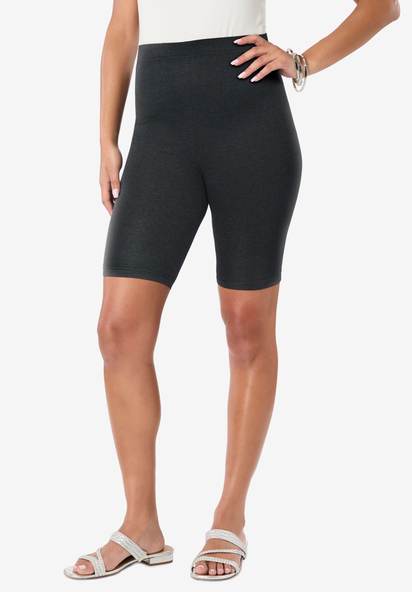 Plus Size Everyday Essential Stretch Bike Shorts | OneStopPlus