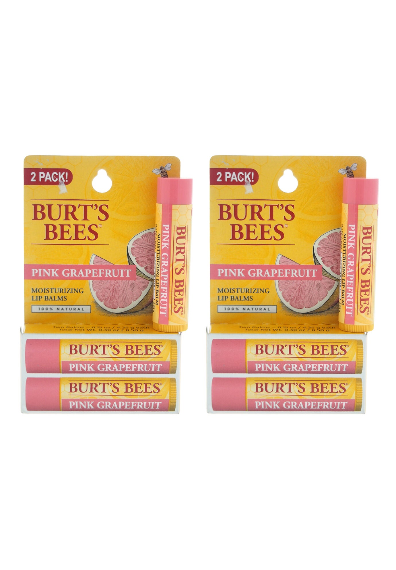 Pink Grapefruit Moisturizing Lip Balm Twin Pack - Pack Of 2 -2 X 0.15 ...