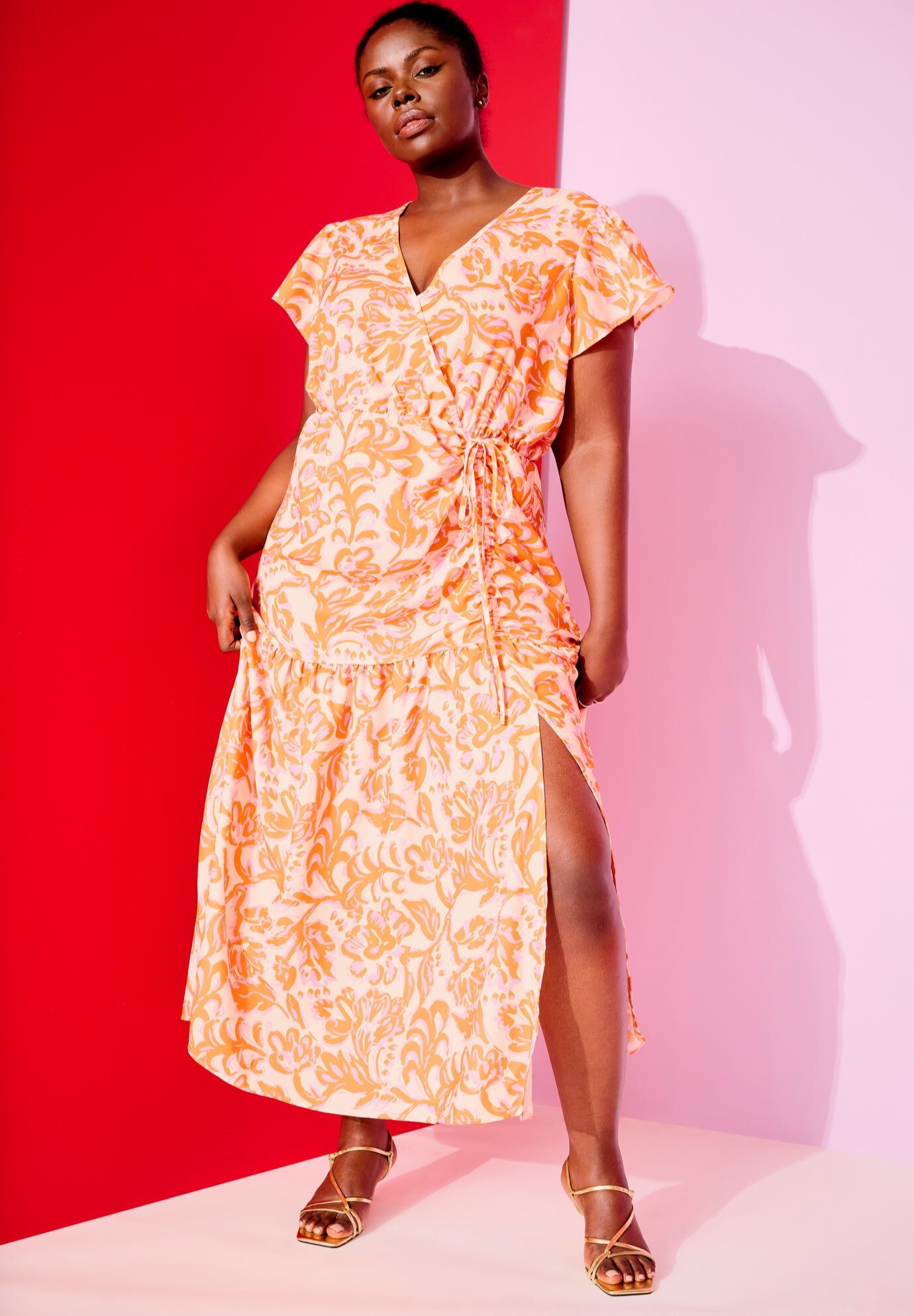 Faux-Wrap Maxi Dress | OneStopPlus
